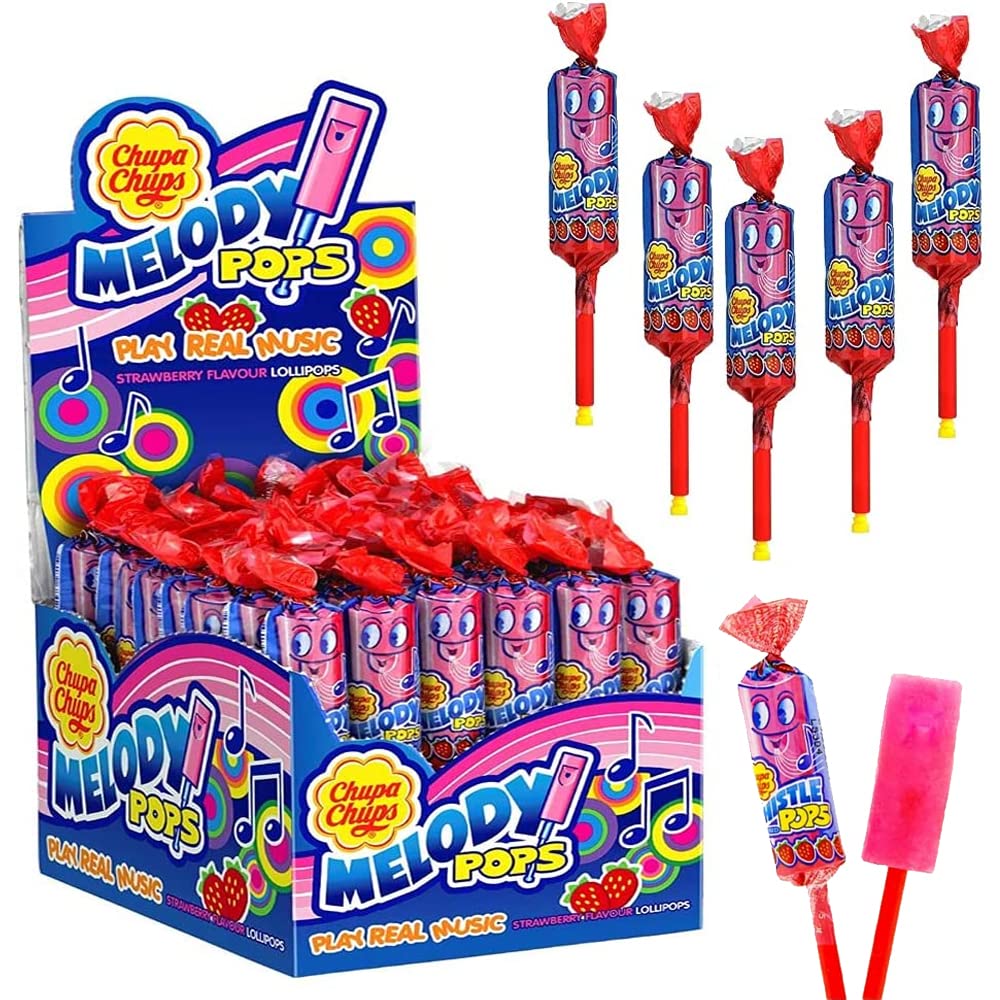 Vstarchupa Chups Melody Pops Strawberry Flavour Lollipops 15g 10 ...