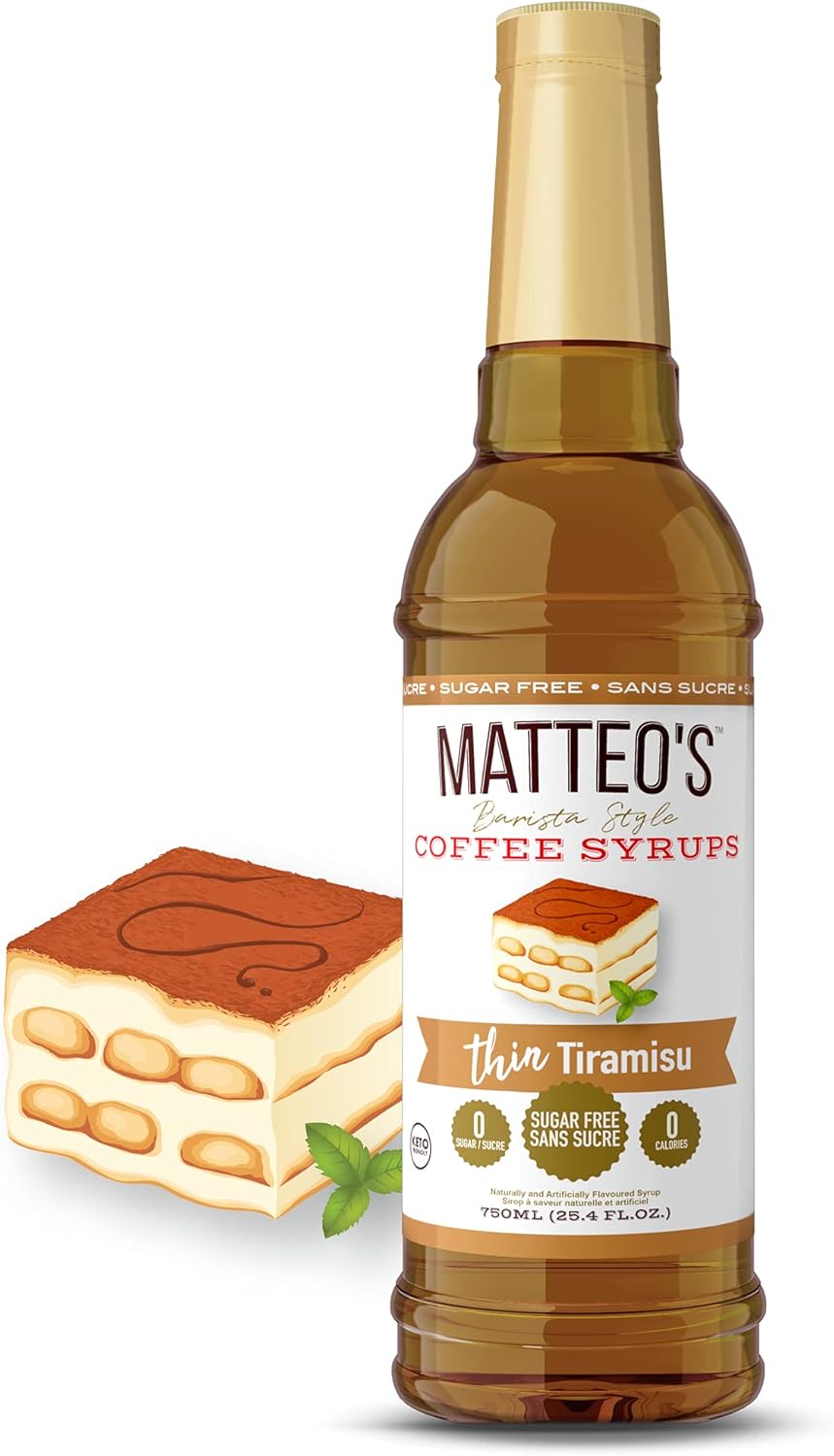 Matteo's Sugar Free Coffee Flavoring Syrup, Tiramisu, Delicious Coffee ...