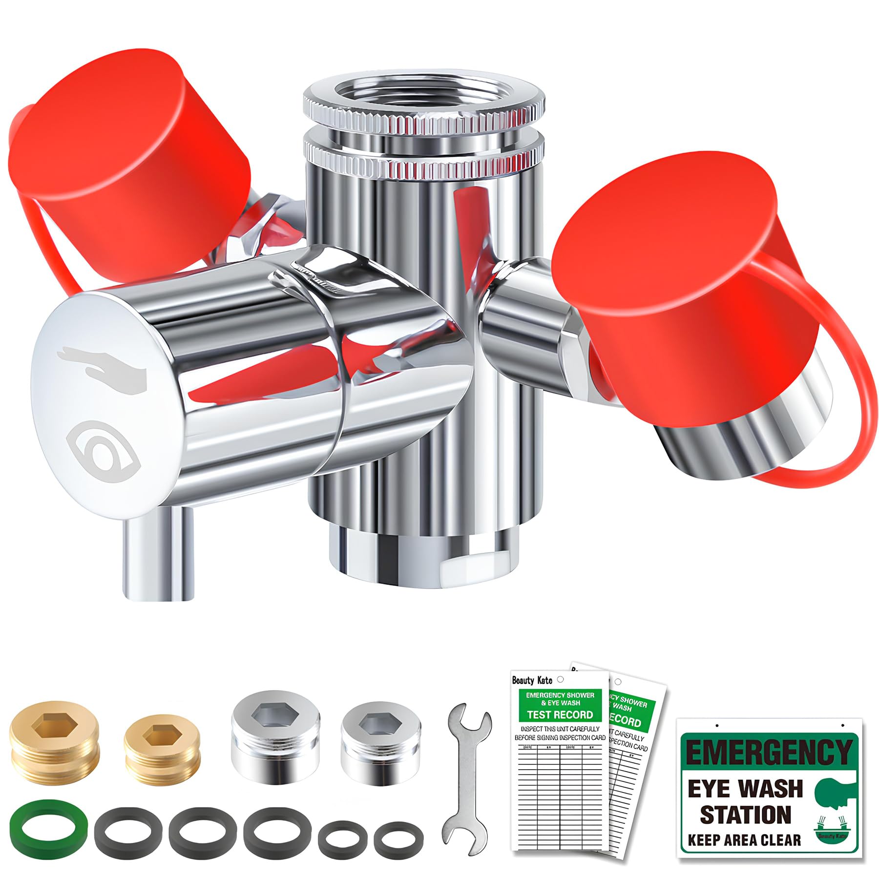 Eyewash Faucet Mount Skywin Eye Wash Kit Yellow - Push Style Eye Wash ...