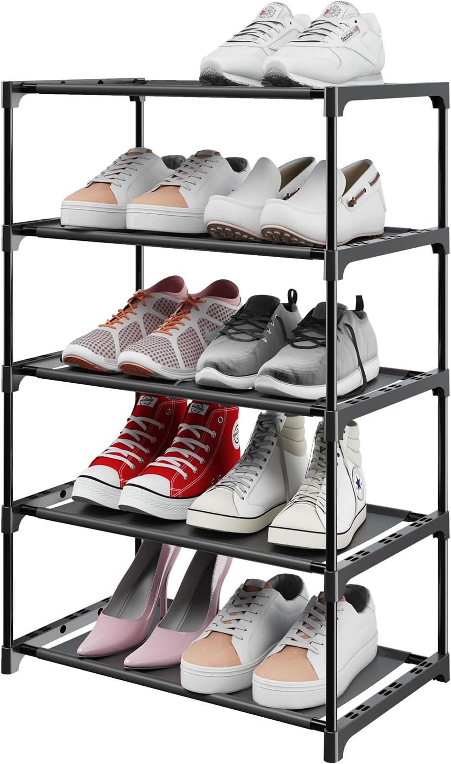 Amazon.com: Haizsijin Small Shoe Rack,Stackable Narrow Shoe Shelf ...