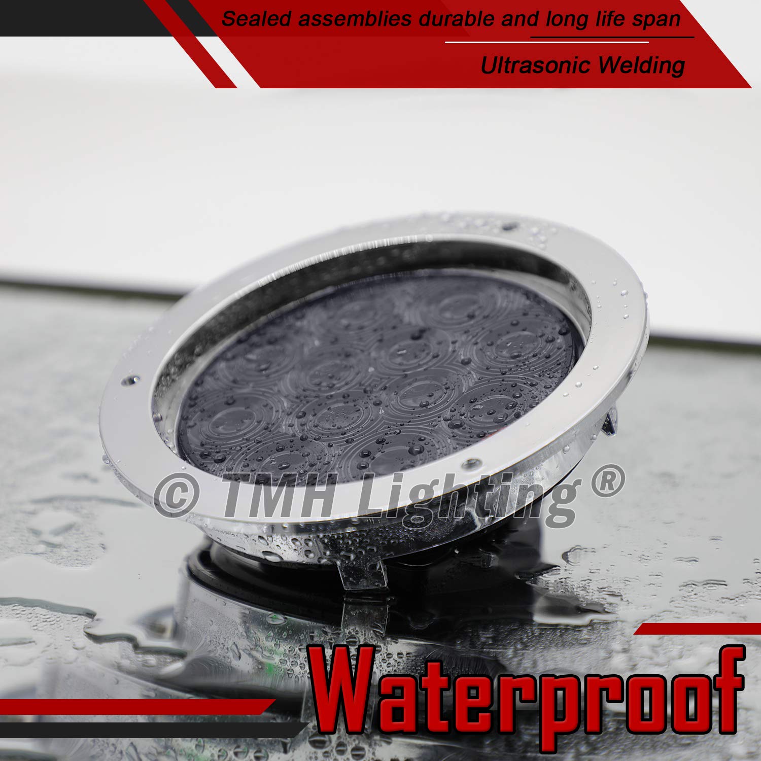 Snapklik.com : TMH 4 Pcs 4 Inch Smoked Lens Amber LED 12 Diodes Round ...