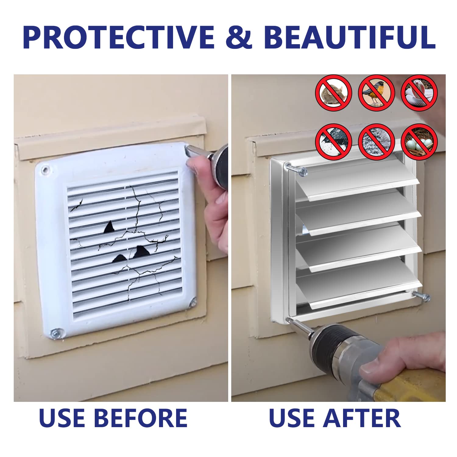 Snapklik.com : Funmit 4 Metal Dryer Vent Cover