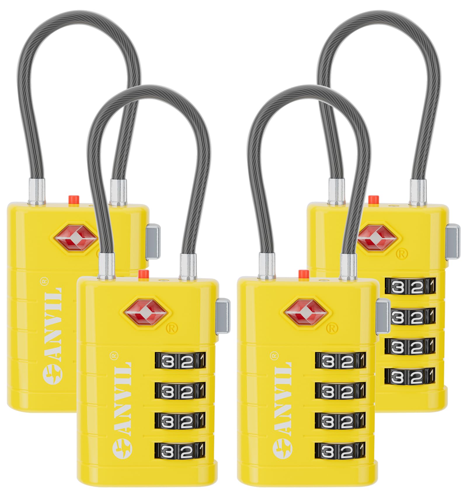 Amazon.com: ANVIL 4 Digit Luggage Locks, TSA Locks for Luggage ...