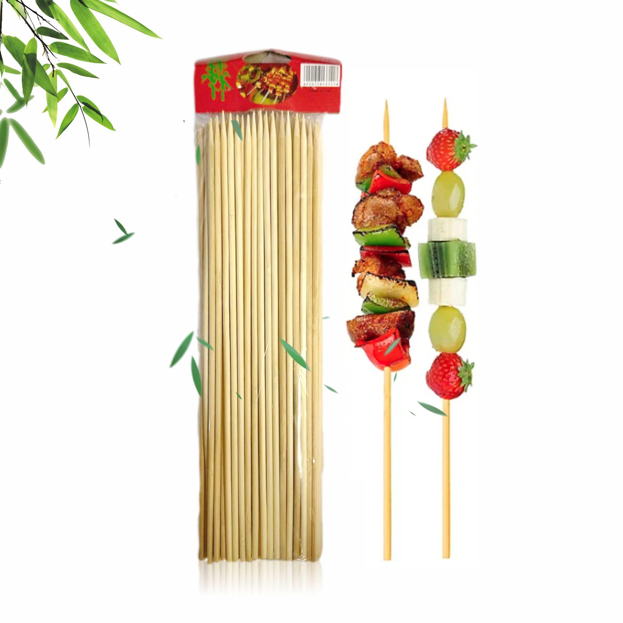 BBQ Sticks Wooden Kebab Sticks Meat Skewers Bamboo Sticks Cake Topper ...