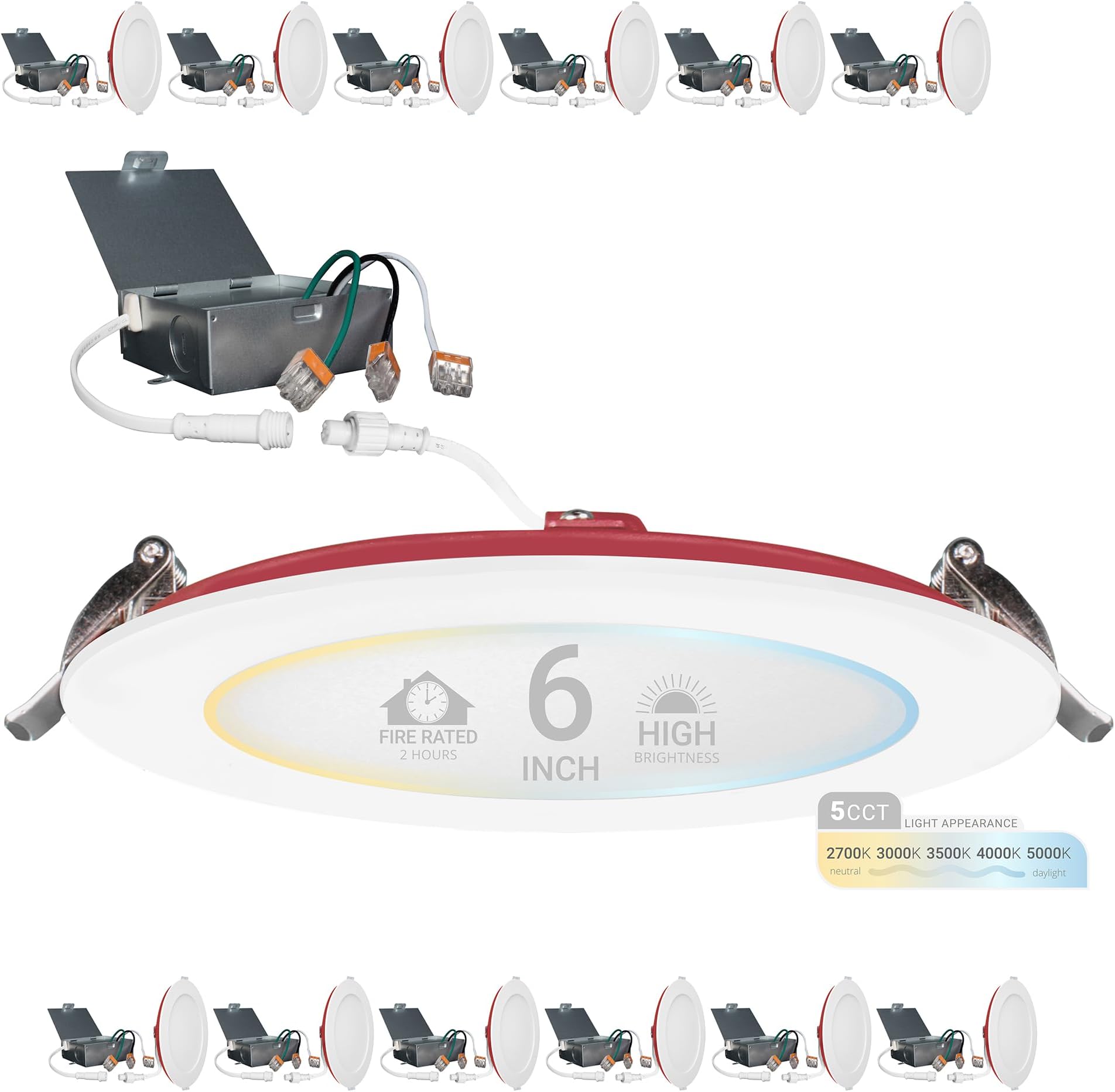 WAC Lighting Lotos 6in Fire Rated LED Round 5-CCT Selectable 2700K ...