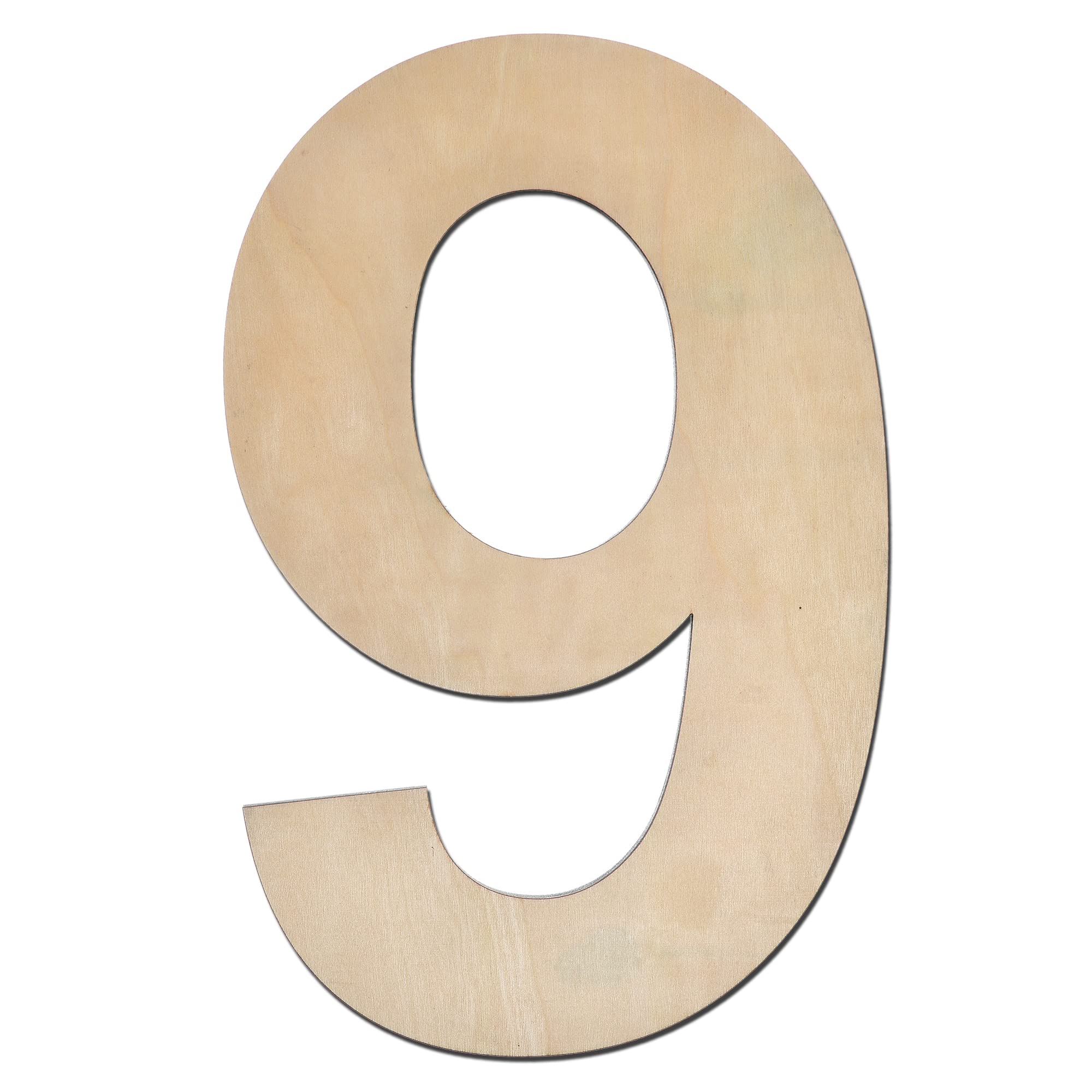 Amazon.com: 12 Inch Wooden Number 9, 1/4 Inch Thick Large Unfinished ...