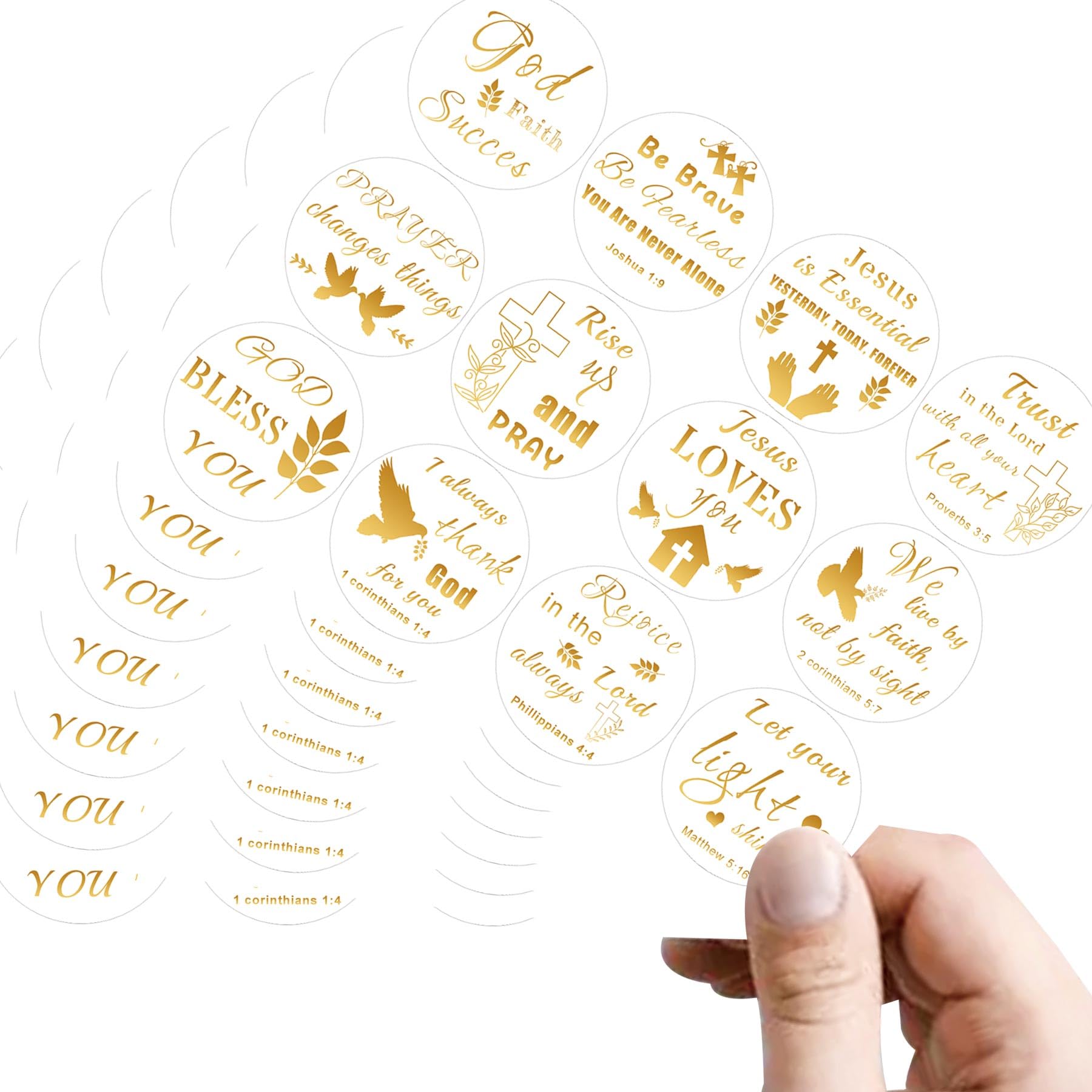 Gold Jesus Stickers Bible Quote Gold Foil Faith Gold Foil Labels 2 Inch ...