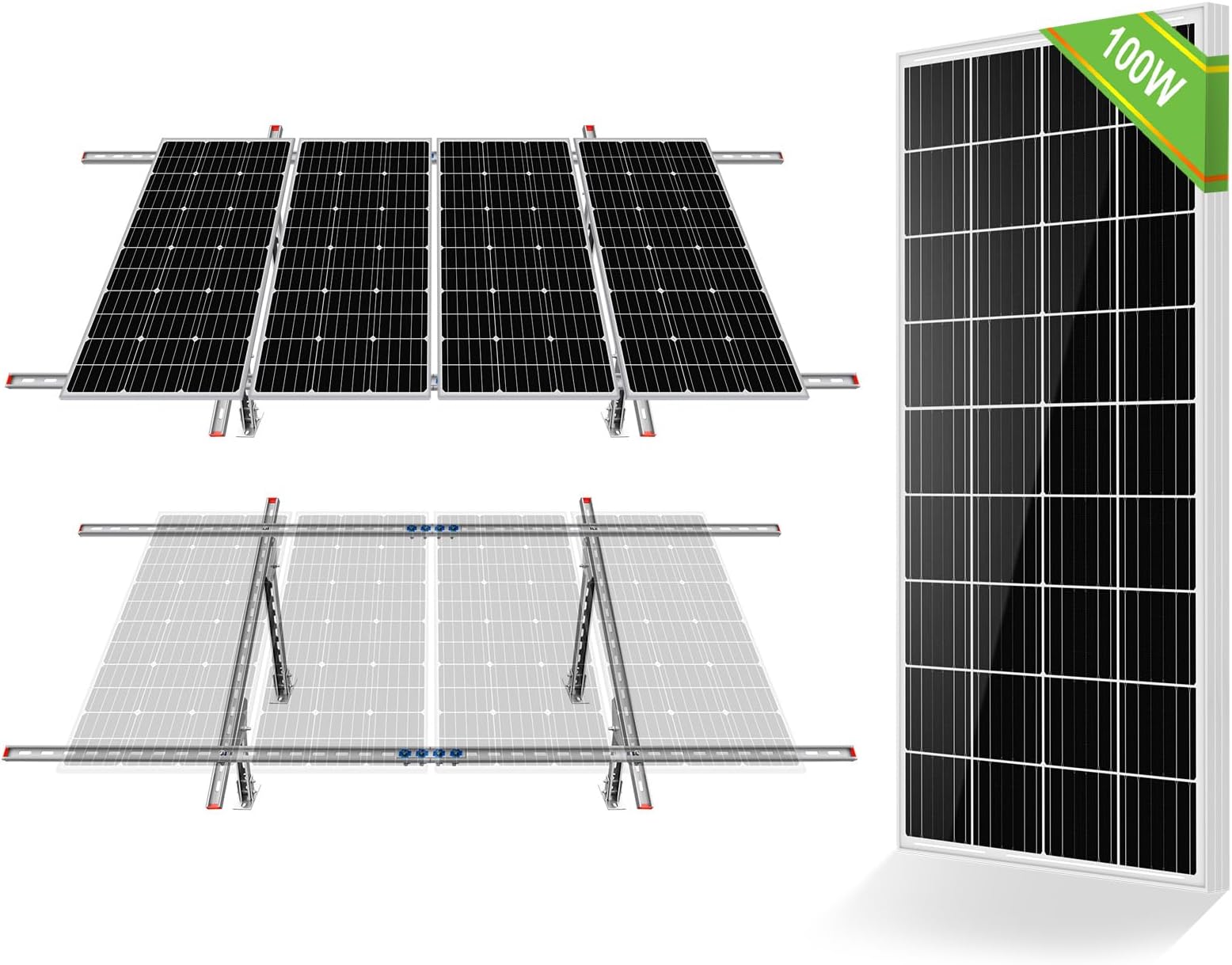 Amazon.com: Adjustable Multi-Pieces 100W Solar Panel Mounting Brackets ...