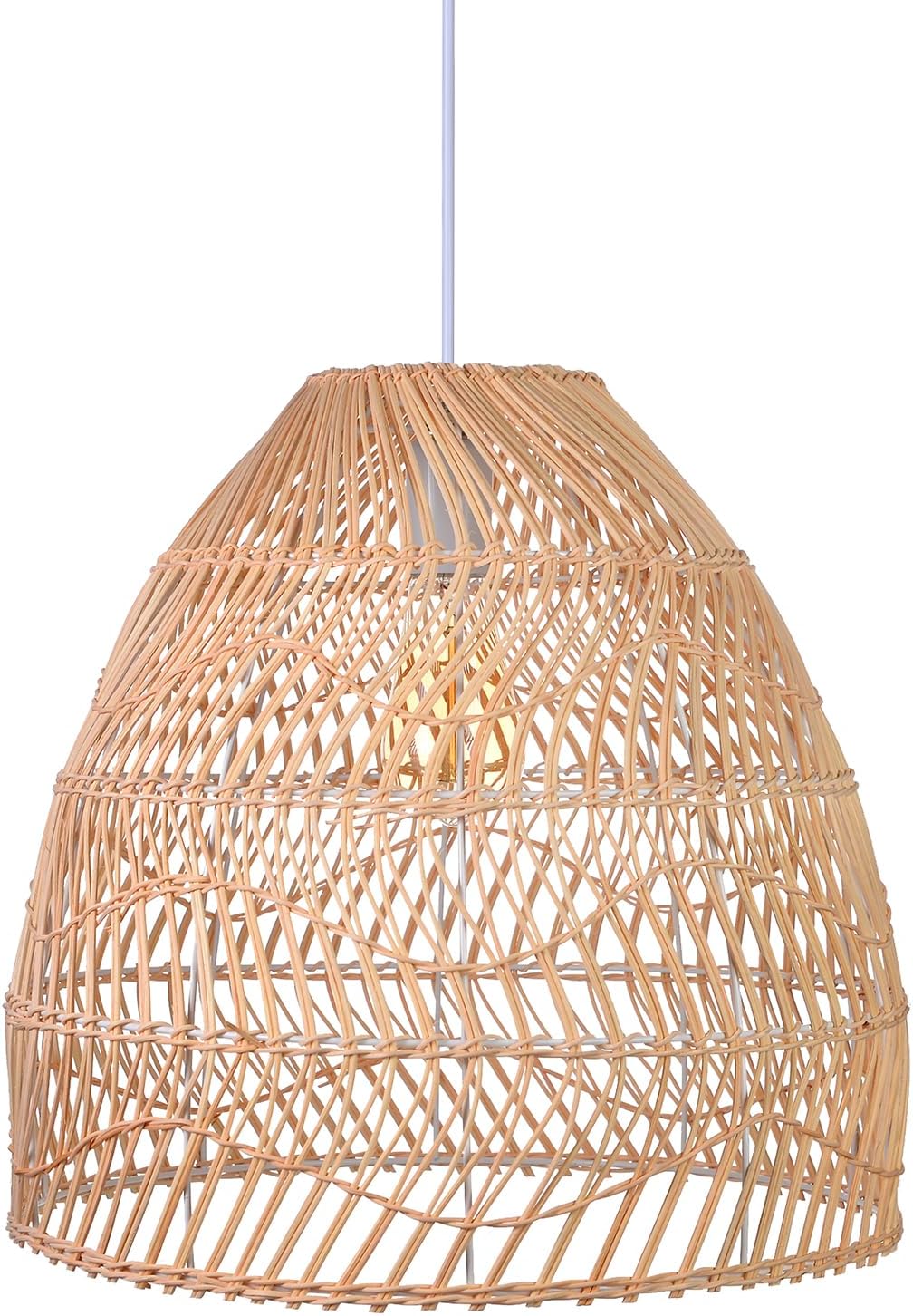 Arturesthome Rattan Pendant Light Fixture, Wicker Chandelier Boho ...