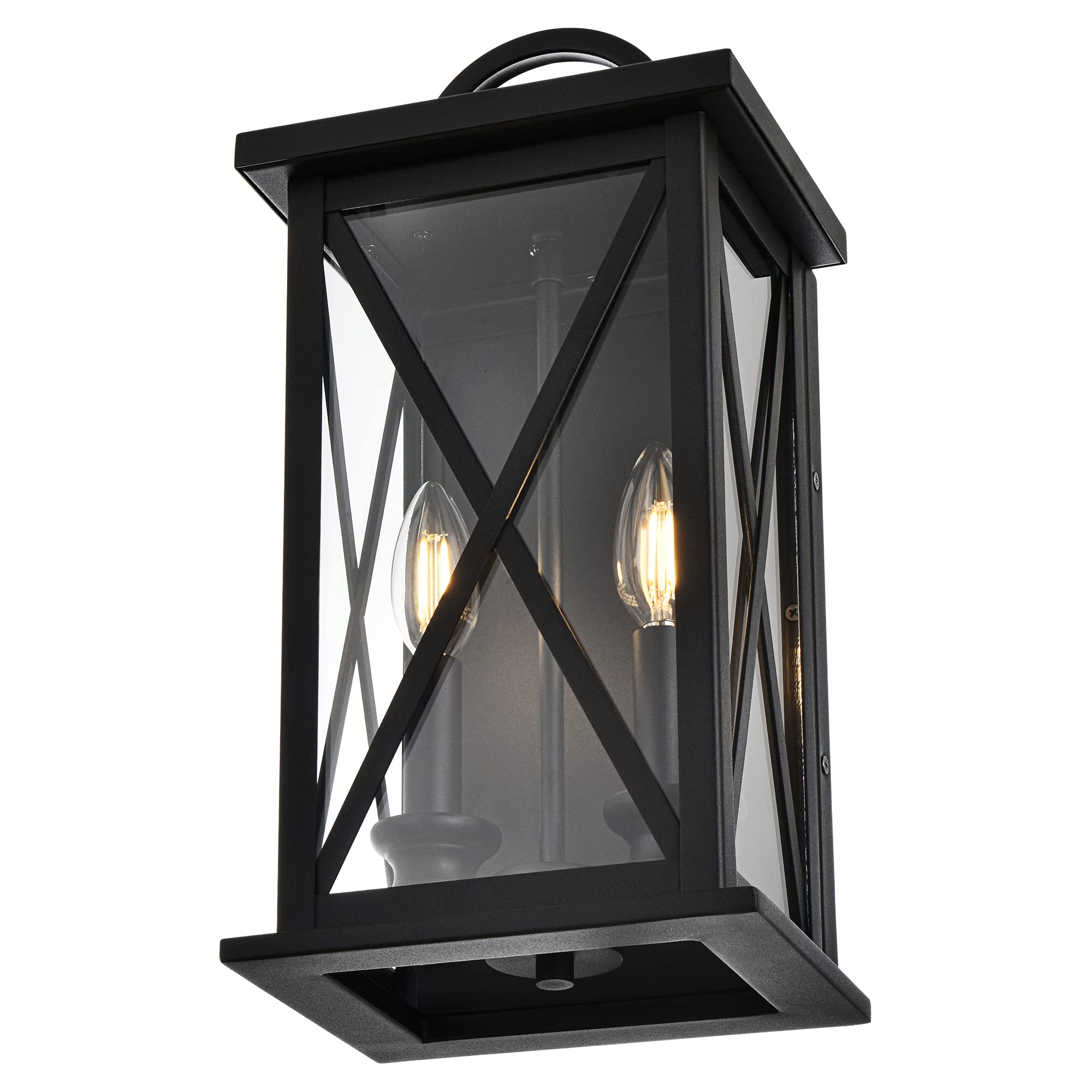 MELUCEE 2-Light Exterior Light Fixtures Outdoor Wall Lantern Wall Mount ...