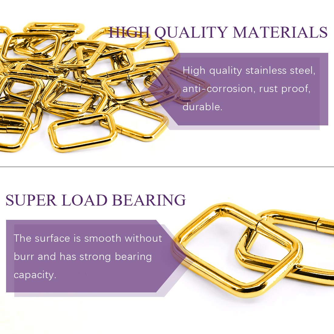 Snapklik.com : Swpeet 60Pcs 1 Inch / 25mm Gold Heavy Duty Metal ...