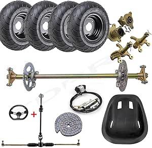 Amazon.com: YC Yier 29" Go Kart Rear Live Axle Kit, 6" Complete Wheels Tires, T8F Sprocket, 3 ...