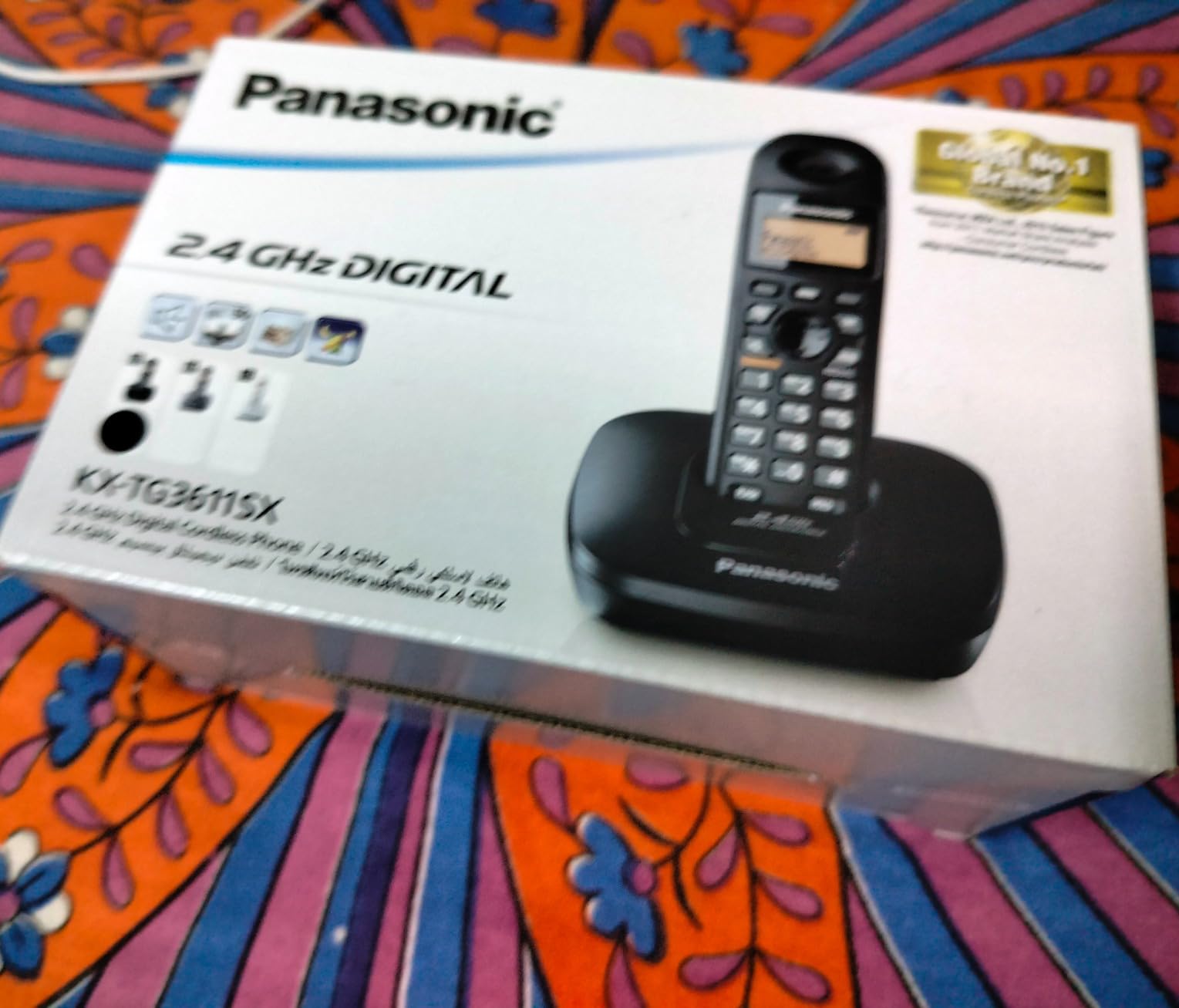 Panasonic KX-TG3611SX Single Line 2.4GHz Digital Cordless Phone Black ...