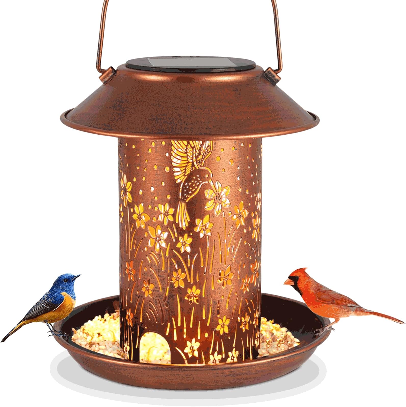 Amazon.com : Solar Bird Feeders for Outdoors Hanging Bring Three Water ...