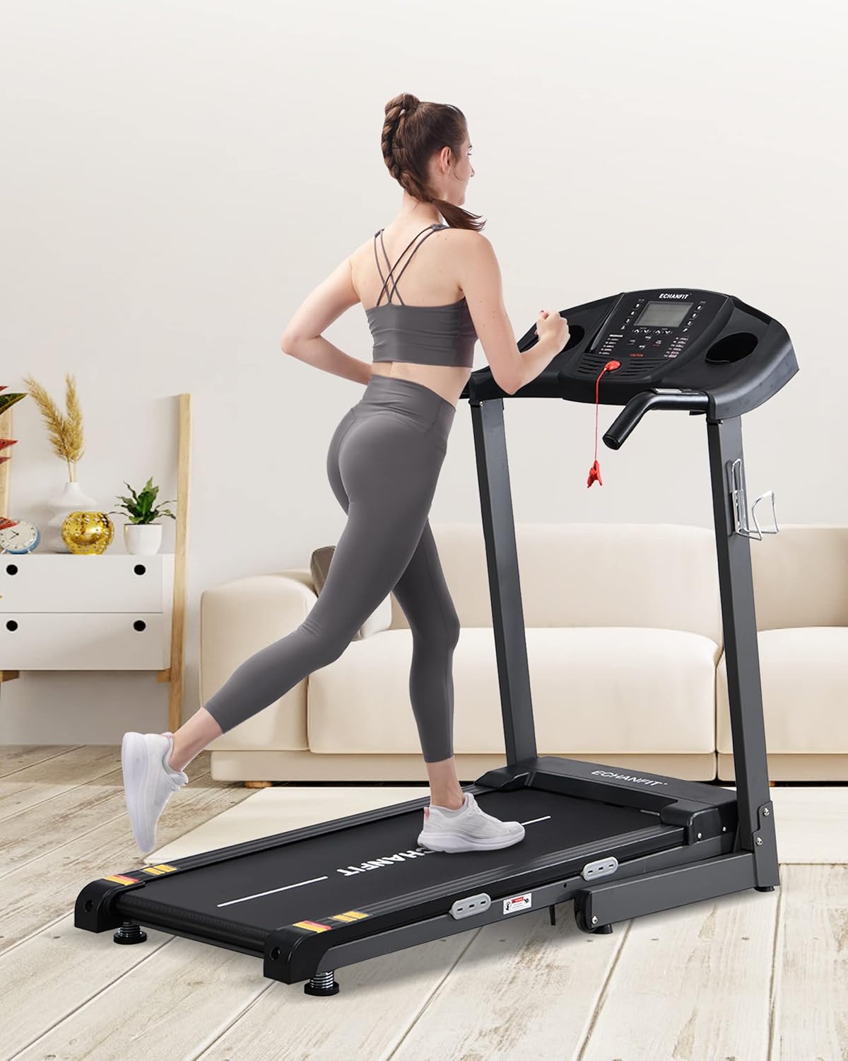 ECHANFIT Treadmill with 12% Auto Incline and Bluetooth Speaker, 17.5 ...