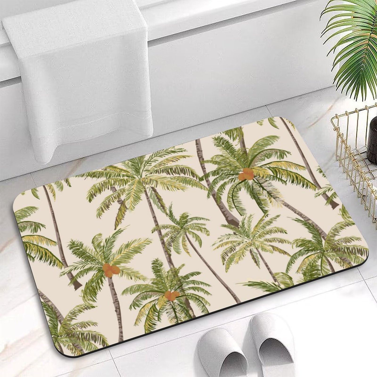Amazon.com: HUNANing Bathroom Rug Mat (30 X 18 Inch) Palm Tree Tropical ...