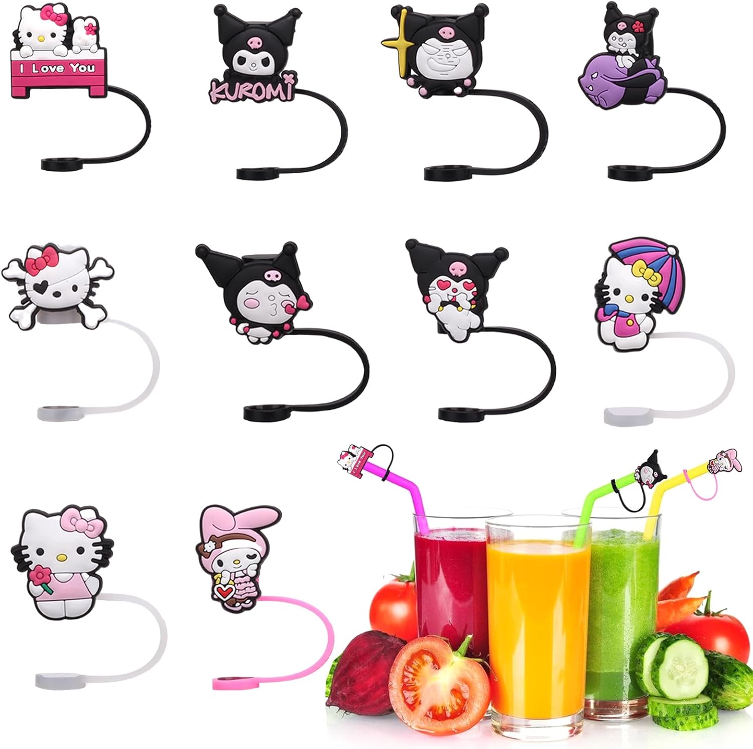 Amazon.com: 10 PCS Silicone Straw Cover for Stanley Cup 40/30/20 oz ...