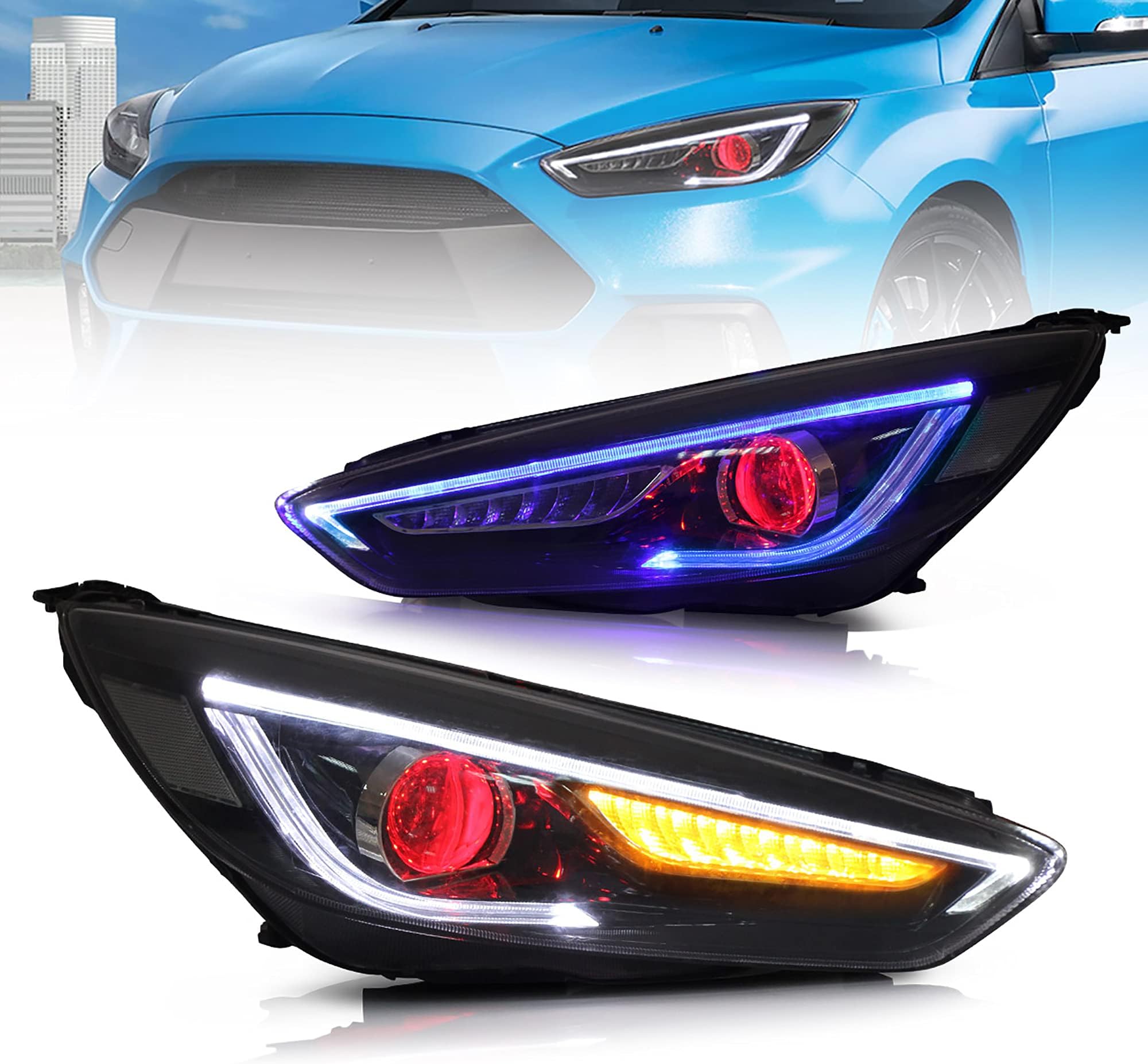 Amazon.com: AKKON - Fits 15-18 Ford Focus S | SE | ST | Titanium ...