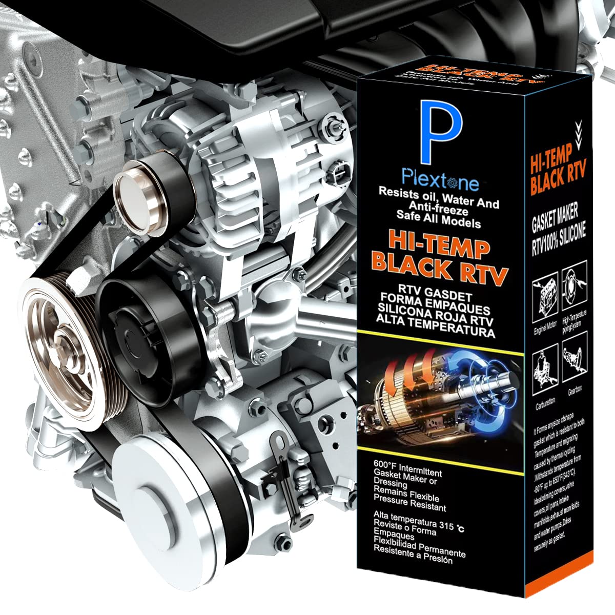 Amazon.com: Plextone Black RTV Silicone Engine Repair Gasket Seal Maker ...