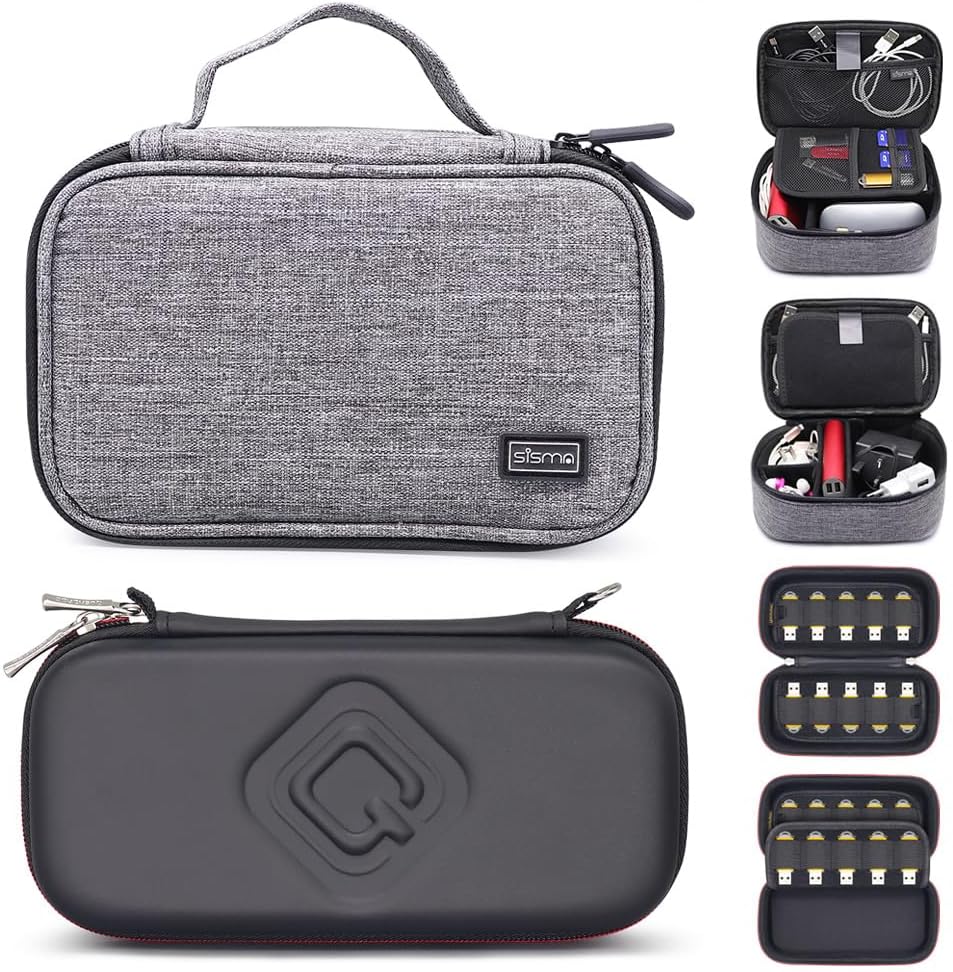 Amazon.com: QUENZROC USB Flash Drive Case Black + sisma Travel Cords ...