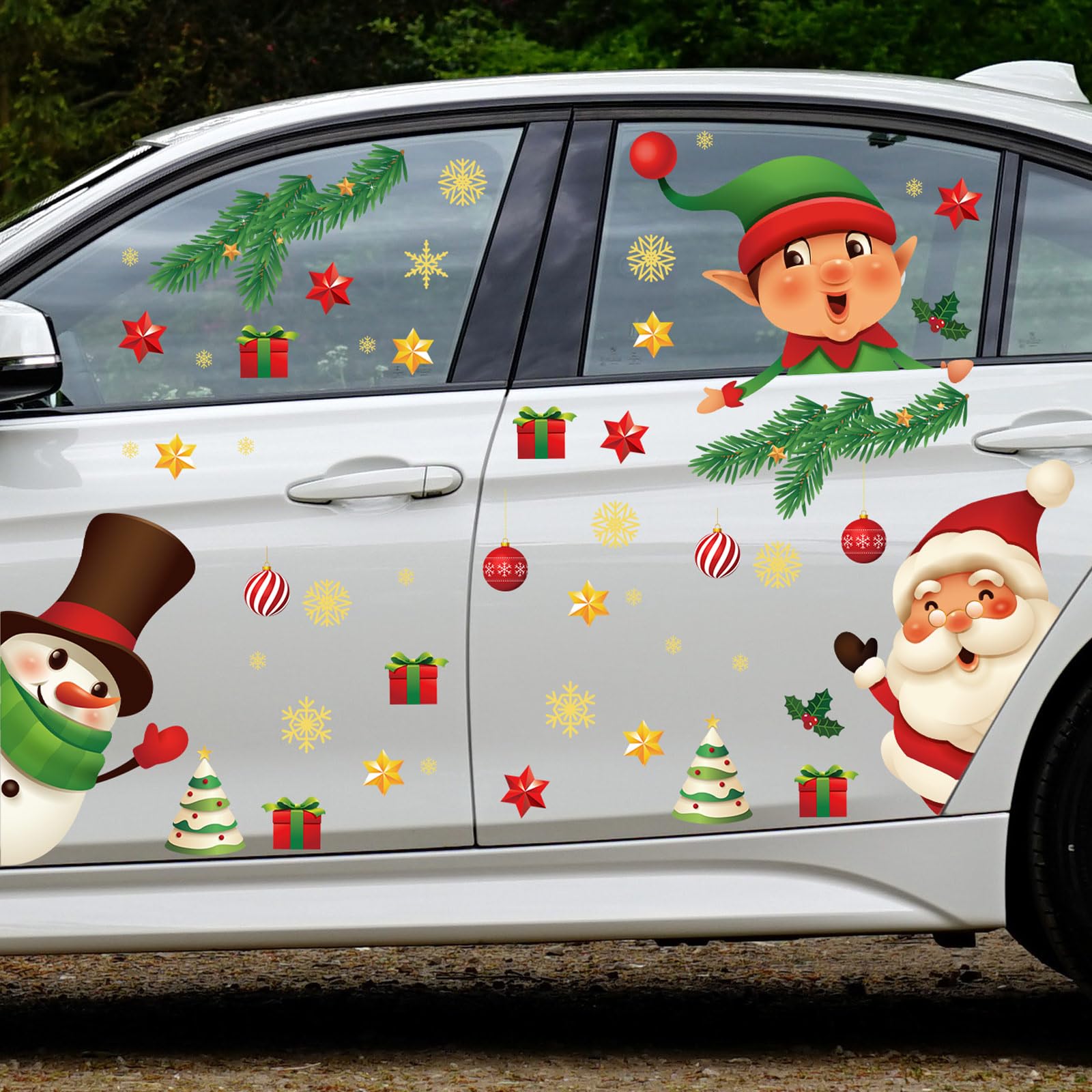 Amazon.com: Fullhawl 90 Pcs Christmas Santa Claus Stickers Christmas ...