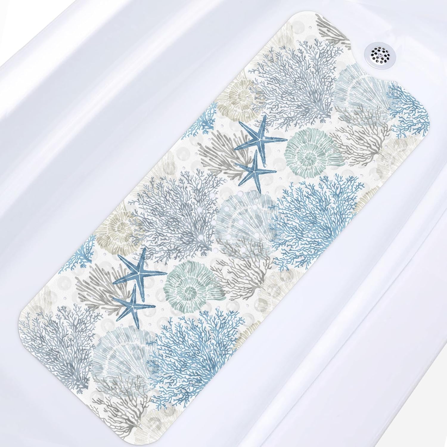 Amazon.com: Britown Sea Shells Coral Seashell Bath Mat Non Slip ...