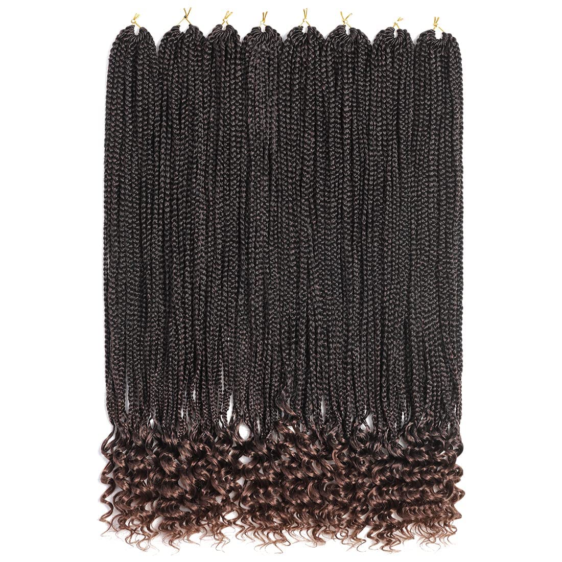 Buy 8 Packs Crochet Braids Box Braids Crochet Hair with Curly Ends 30 ...