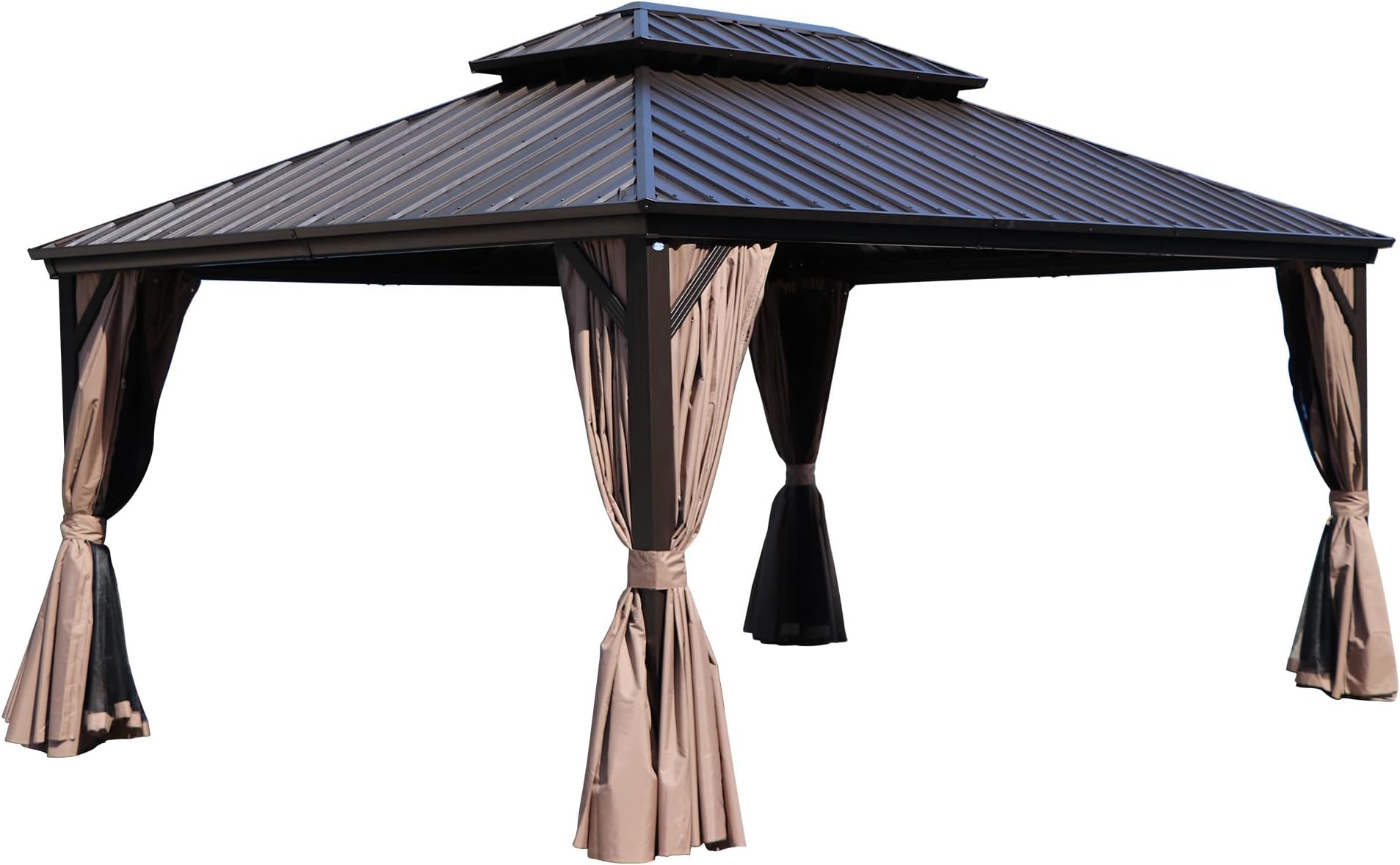 Amazon.com : Kozyard 12'x16' Hardtop Gazebo - Permanent Metal Pavilion ...