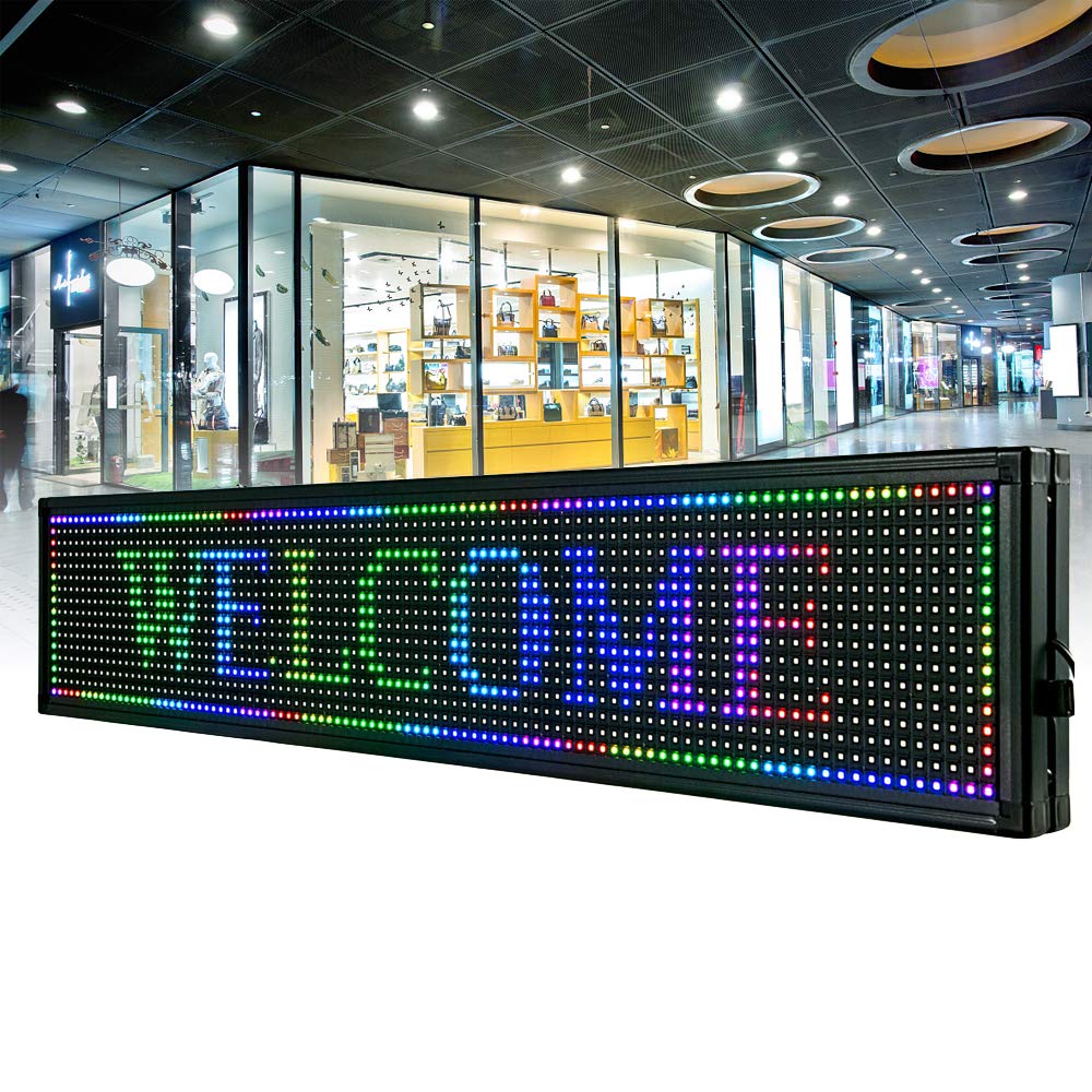 Buy Led Sign 40" x 8" Scrolling led Display Full Color LED Message Sign ...