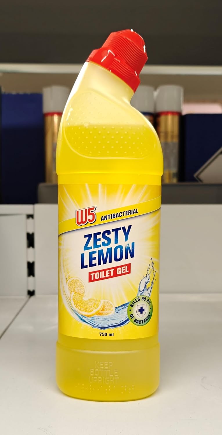 W5 Antibacterial Zesty Lemon Toilet Gel 750ml each bottle x 2 : Amazon ...
