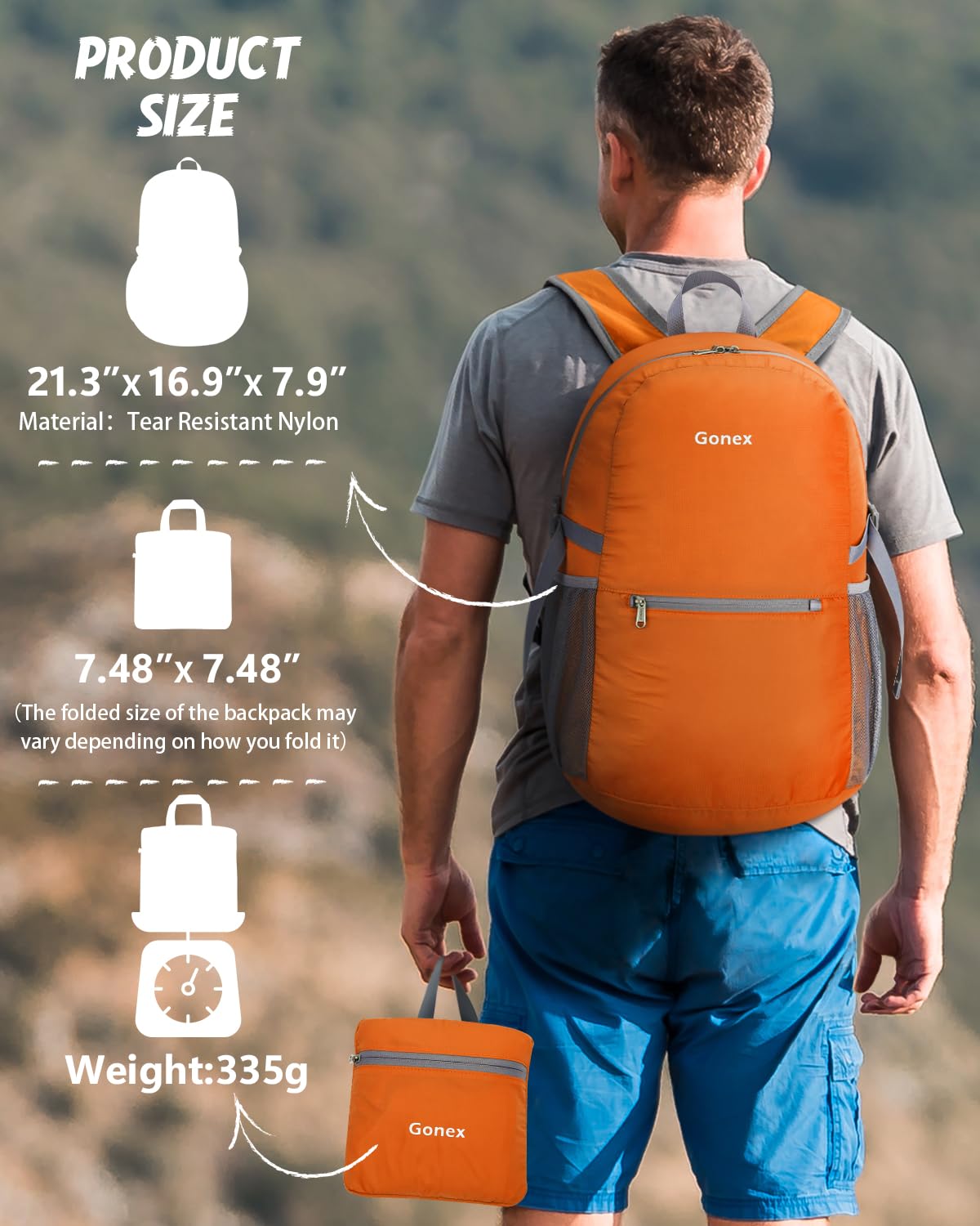 Snapklik.com : Gonex Ultra Lightweight Packable Daypack Handy Foldable ...