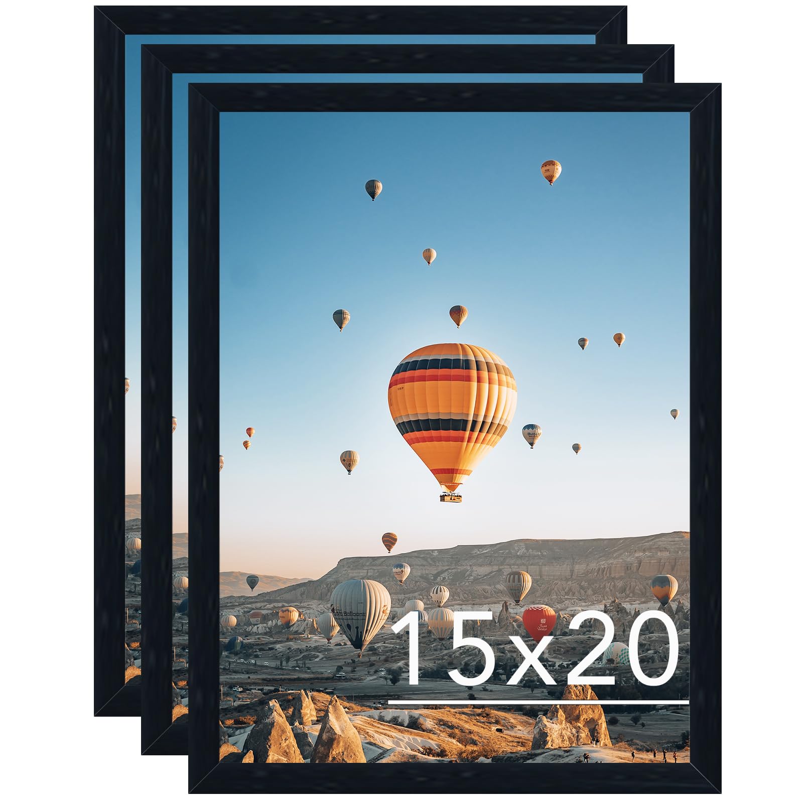 Snapklik.com : JCJMY 15x20 Picture Frame Set Of 3 Black For Wall ...