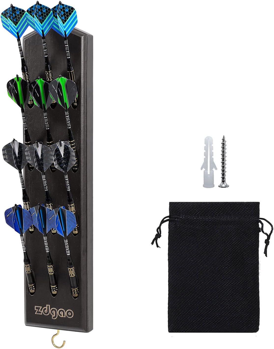 Darts Caddy Wall Mounted Darts Holder, Solid Wood Dart Holder Can ...