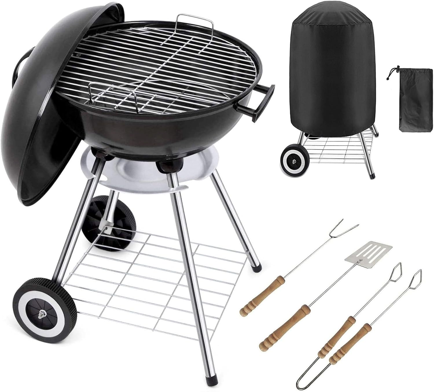 Gr8 Garden Portable 18 inch Kettle Charcoal BBQ Grill Patio Camping ...
