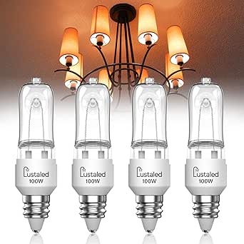 Lustaled JDE11 120V 100W Halogen Bulb,2700K Warm White Dimmable E11 ...
