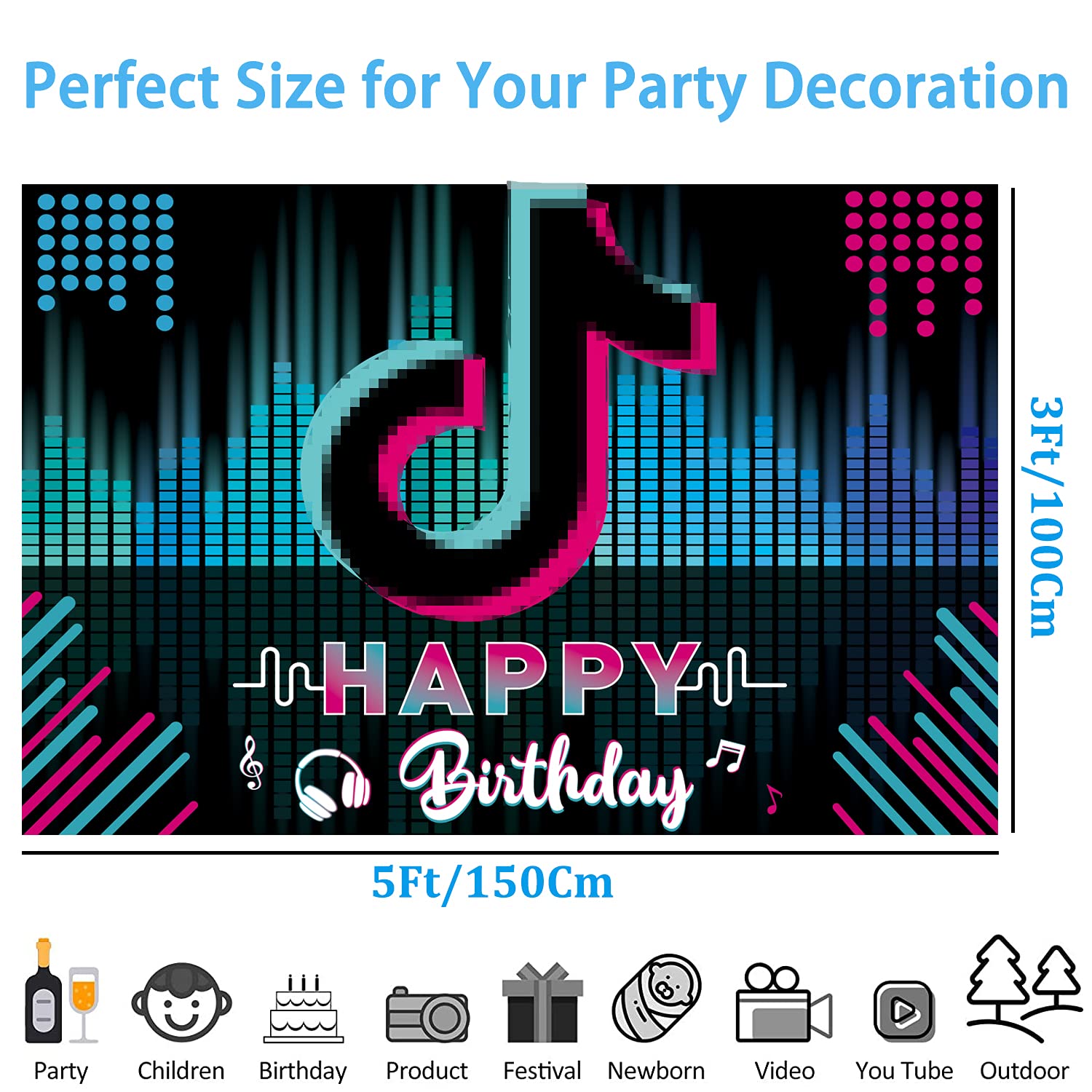Buy TIC Toc Happy Birthday Banner Popular Social Media Birthday ...