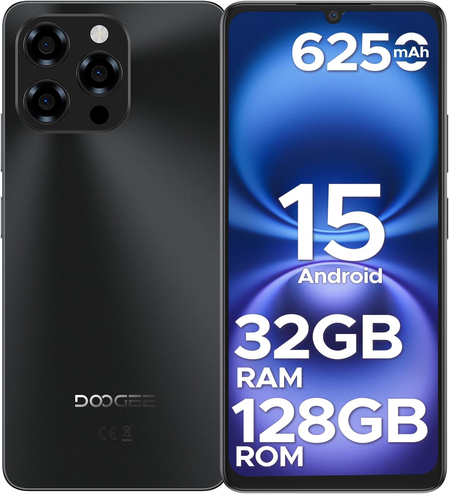 DOOGEE Note 58 Pro (2025) Téléphone portable débloqué Android 15, batterie 6250 mAh, écran IPS 6 ...