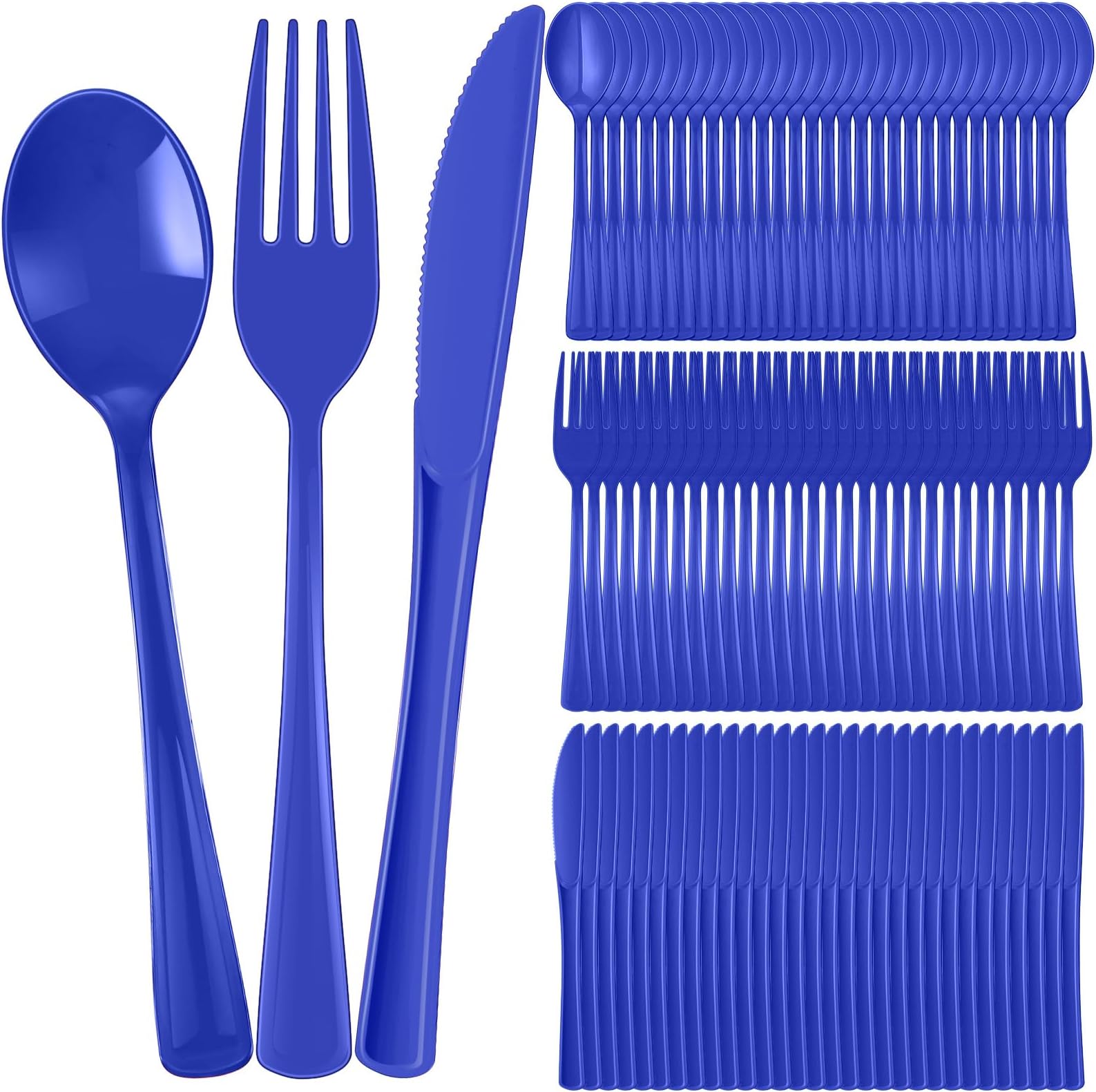 Amazon.com: Blue Plastic Cutlery Set Fork Spoon Knives - 48pc Set ...