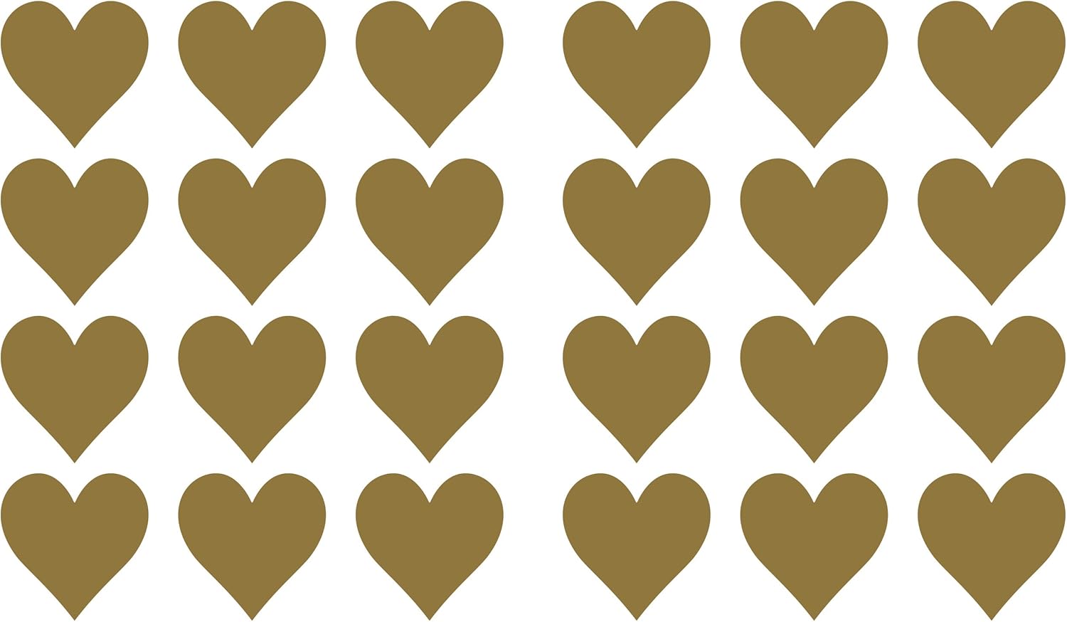 24 adhesive hearts, 50 mm, gold, made of PVC film, weatherproof, heart ...
