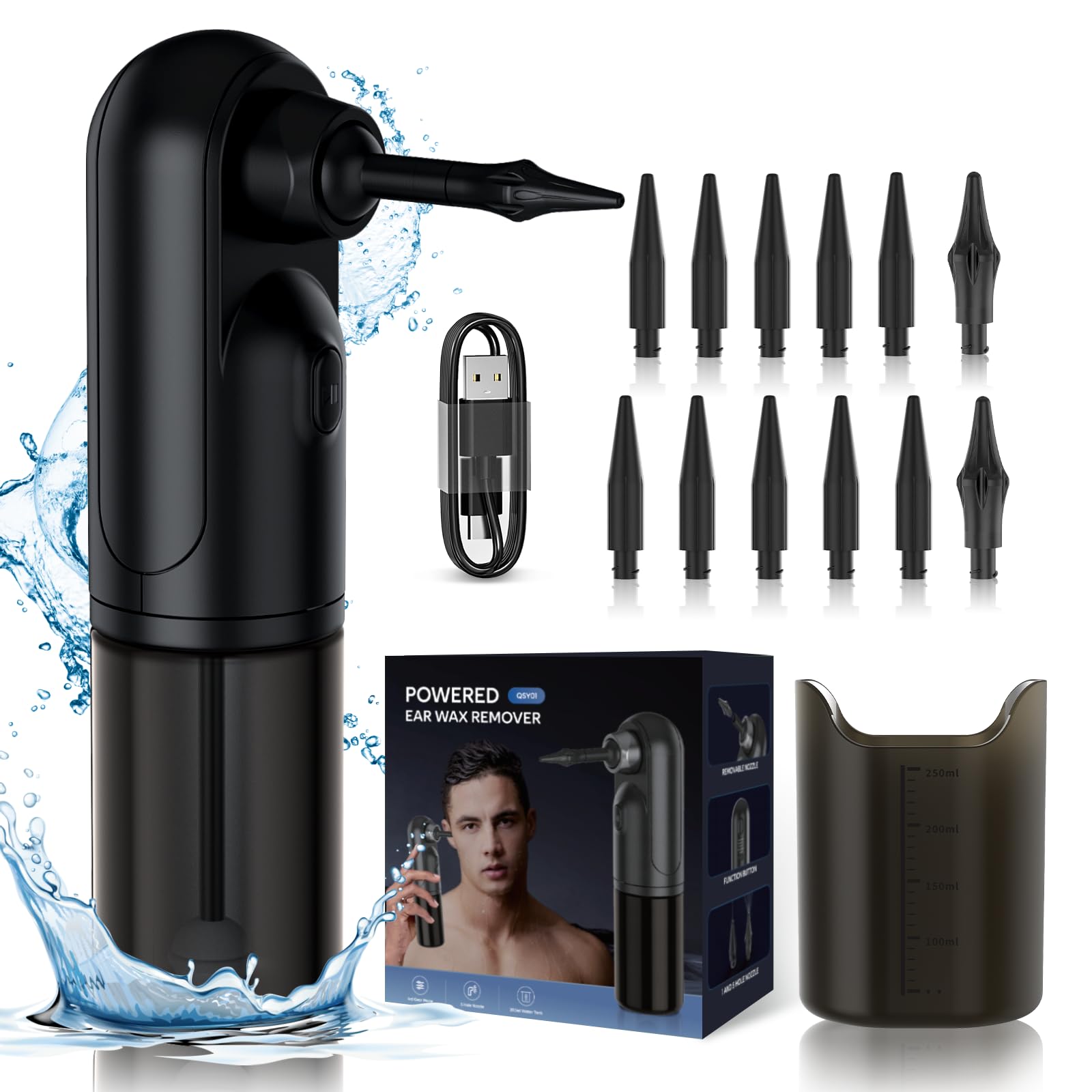 Ear Wax Removal, Water Powered Ear Cleaner Earwax Removal, 4 Pressure ...