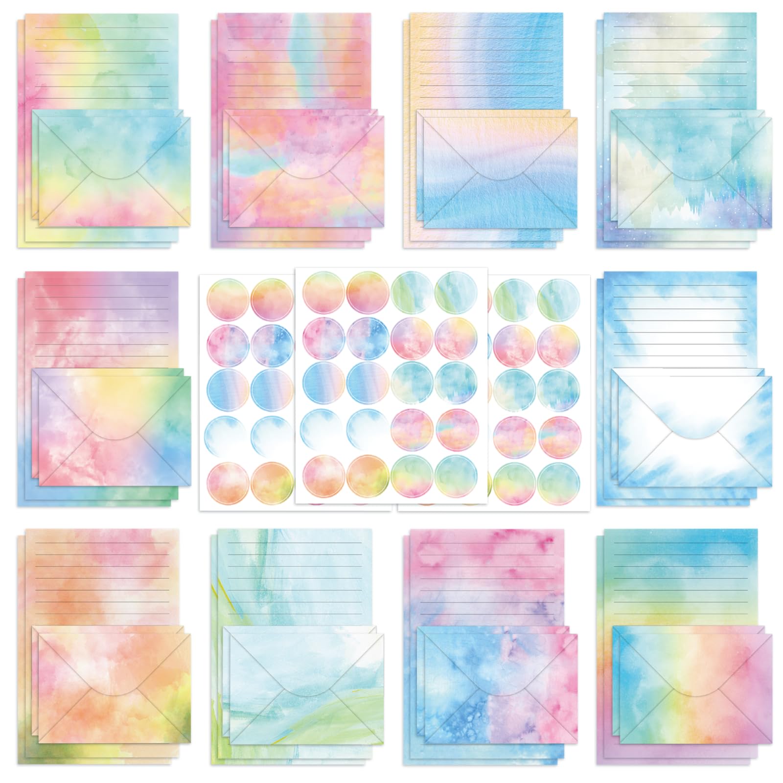 Amazon.com : 160 Pieces Watercolor Stationery Paper and Envelopes Set ...