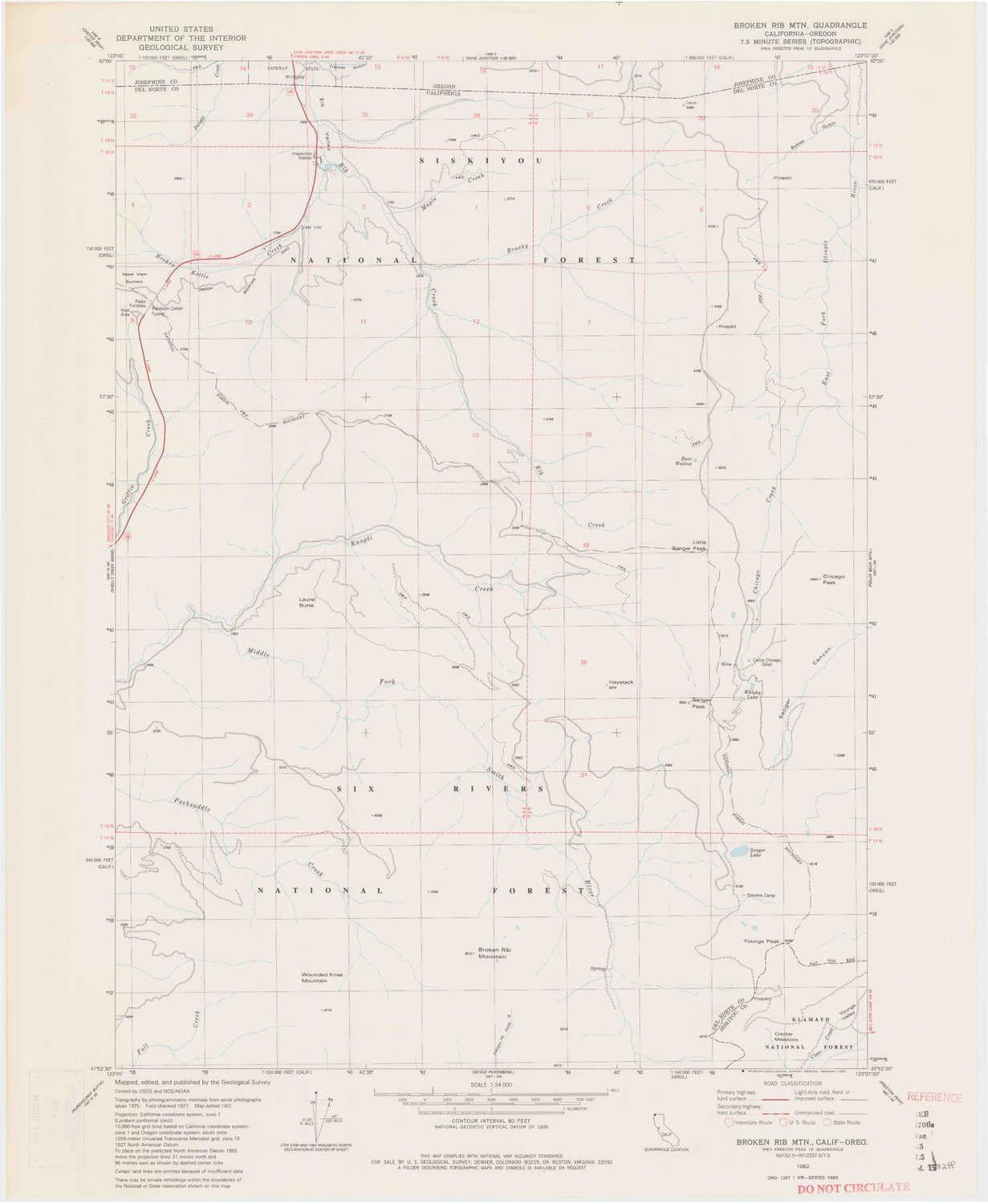 Amazon.com : YellowMaps Broken Rib MTN CA topo map, 1:24000 Scale, 7.5 ...