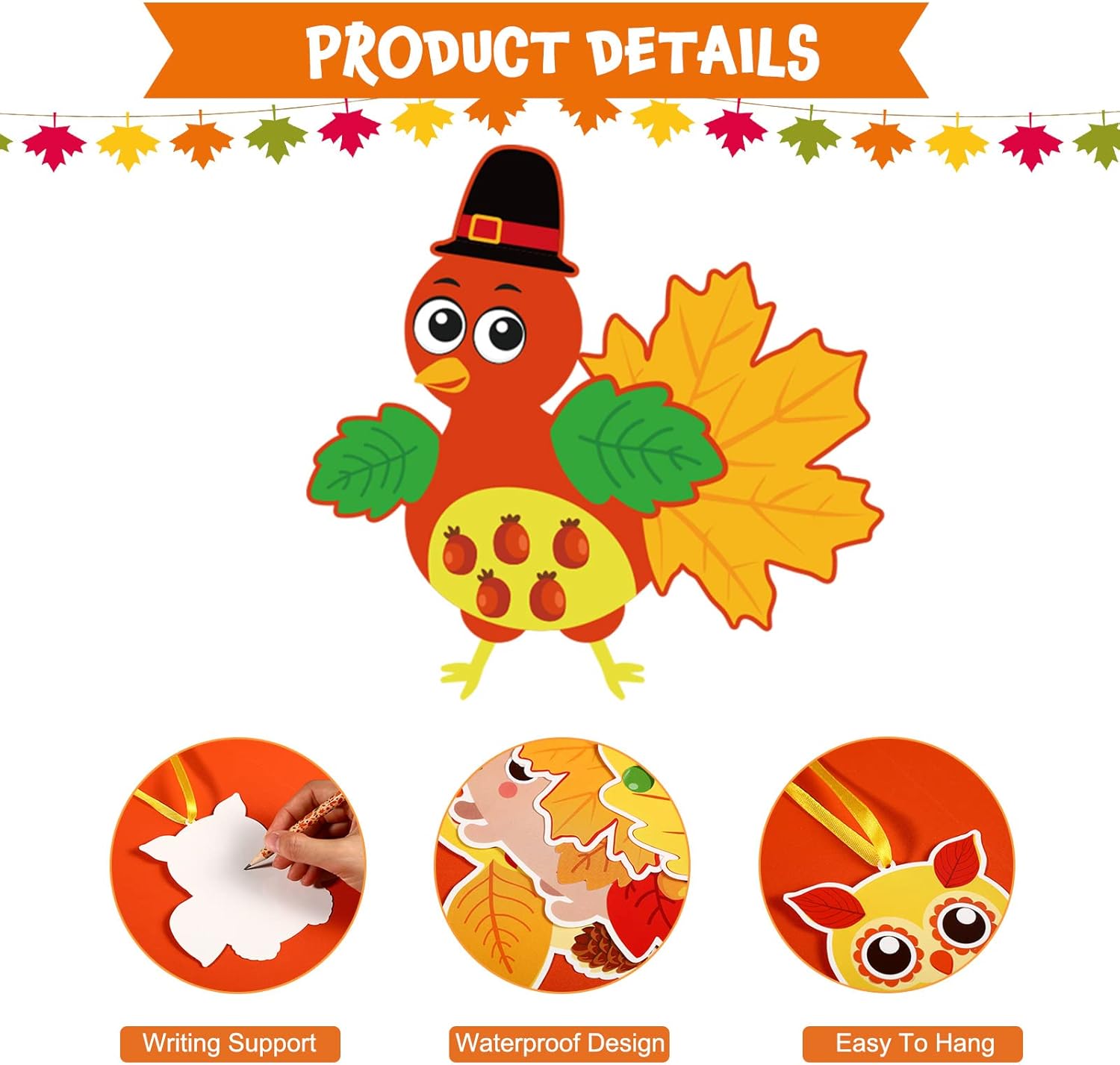 Kits de manualidades de otoño para niños, lindos animales, pavo, otoño ...