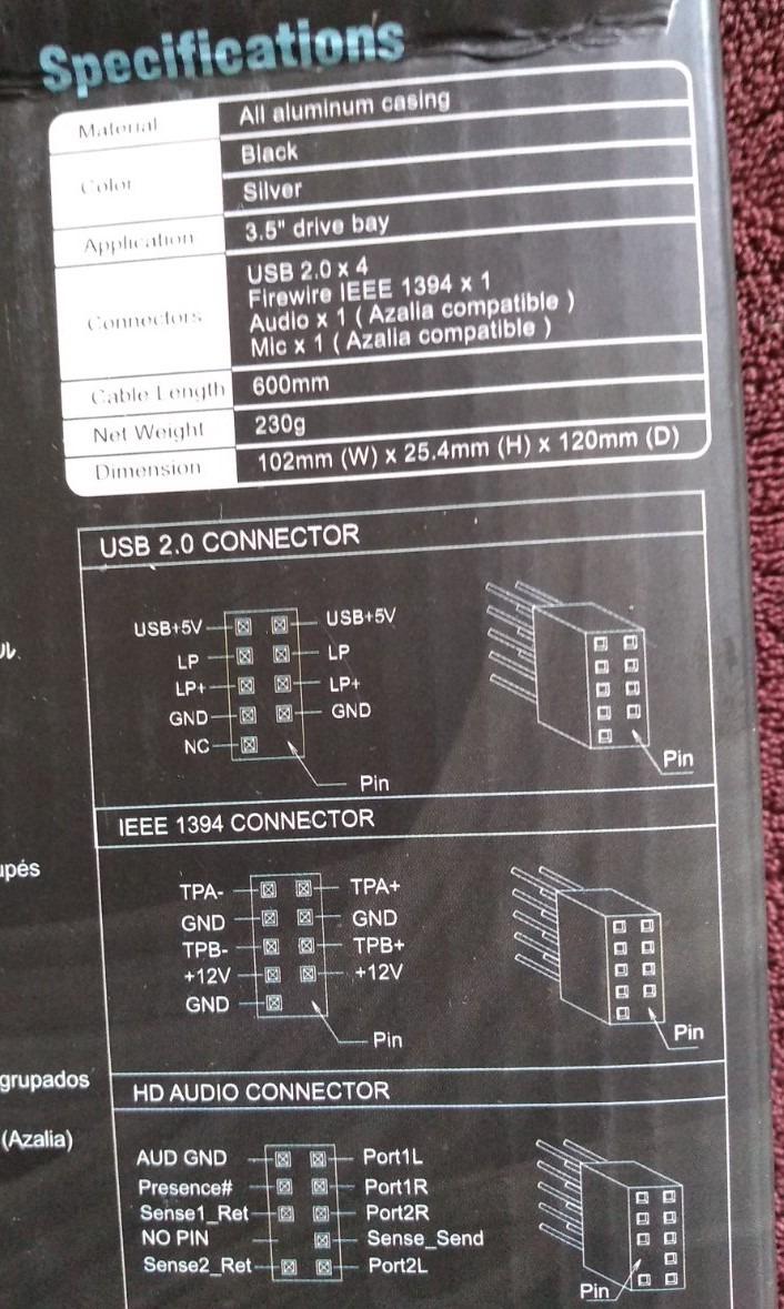 SilverStone SST-FP32B - USB 2.0 5-Ports 3.5 Inch alu. Front Panel USB ...