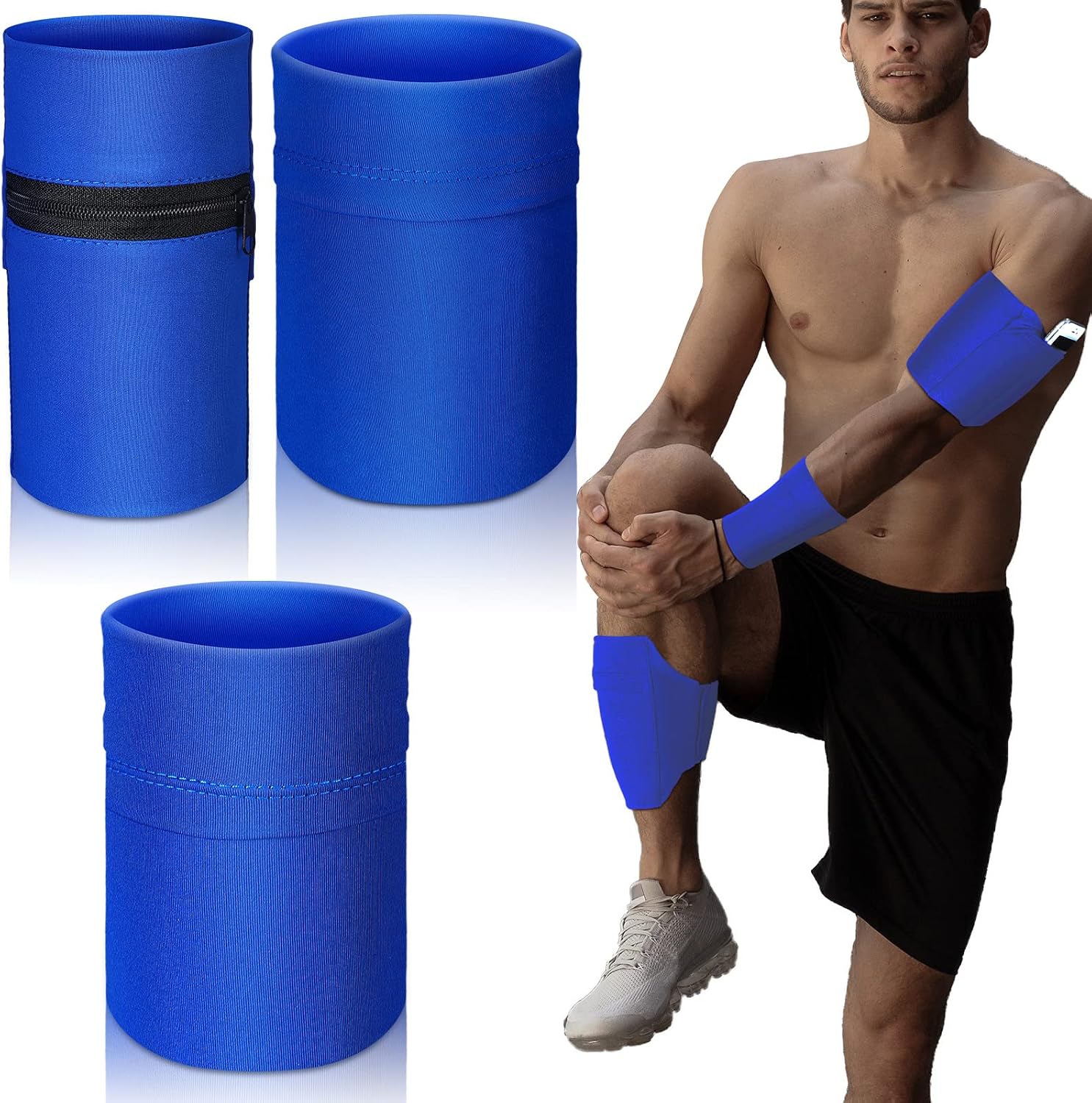 Amazon.com: 3 Pieces Wrist Wallet Wristband Pocket Armband Wallet Ankle ...