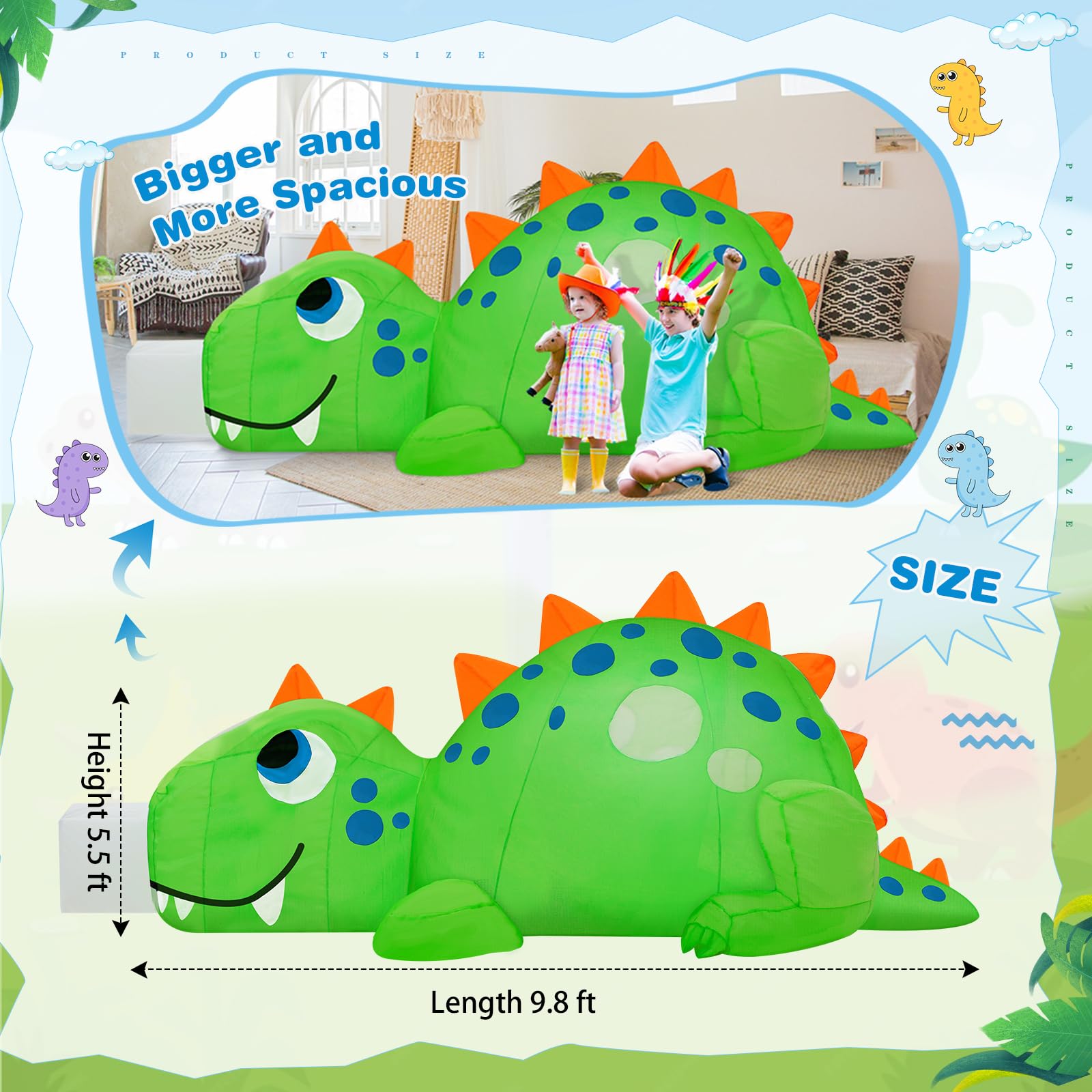 Snapklik.com : Lemosae Kids Blow Up Tent, Large Air Tent For Kids ...