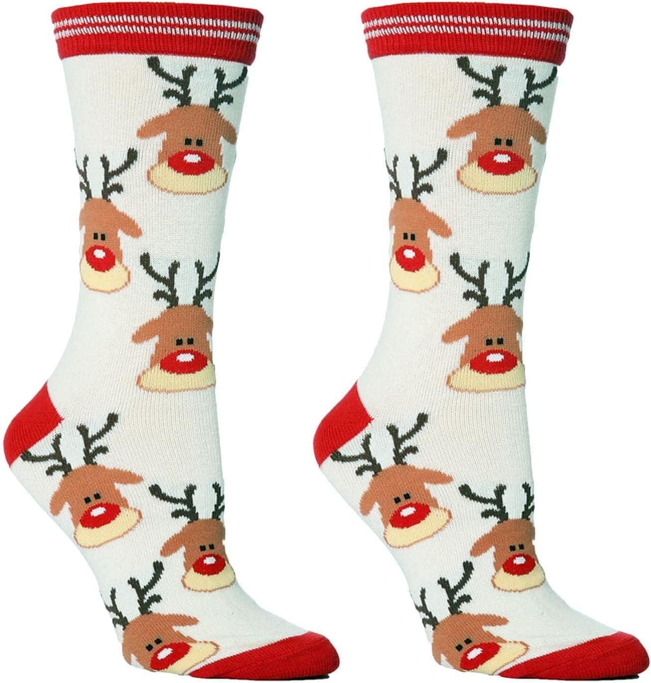 Women's Cute Christmas Socks Funny Novelty Colorful Cotton Cartoon Warm ...