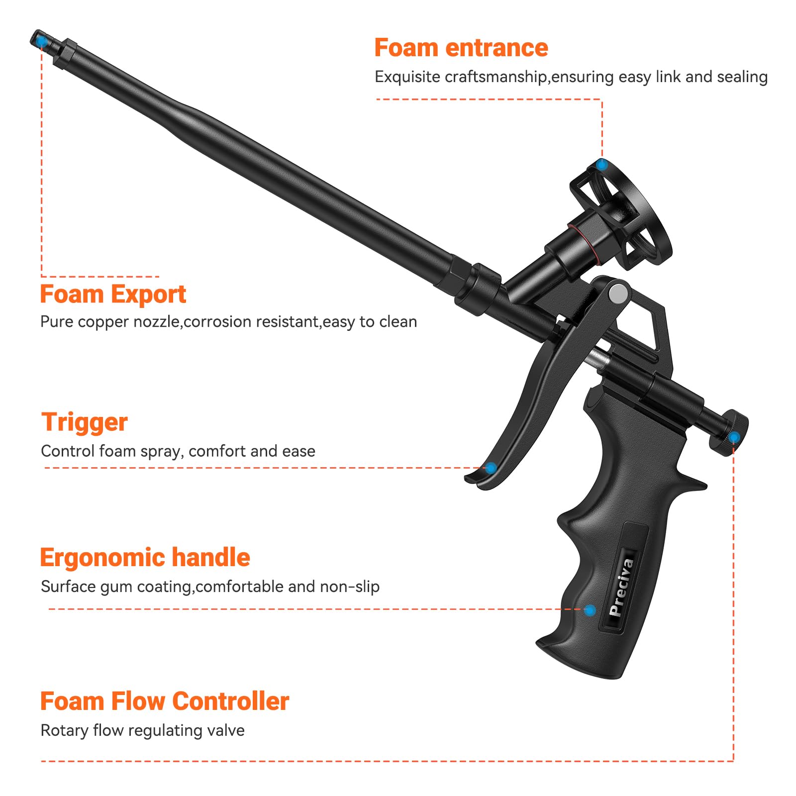 Long Barrel Gun 39" Heavy-Duty - Adjustable Flow For Subfloor Foam ...