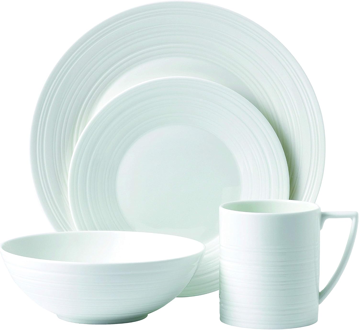 Jasper Conran at Wedgwood White Strata 16-Piece Set : Amazon.co.uk ...
