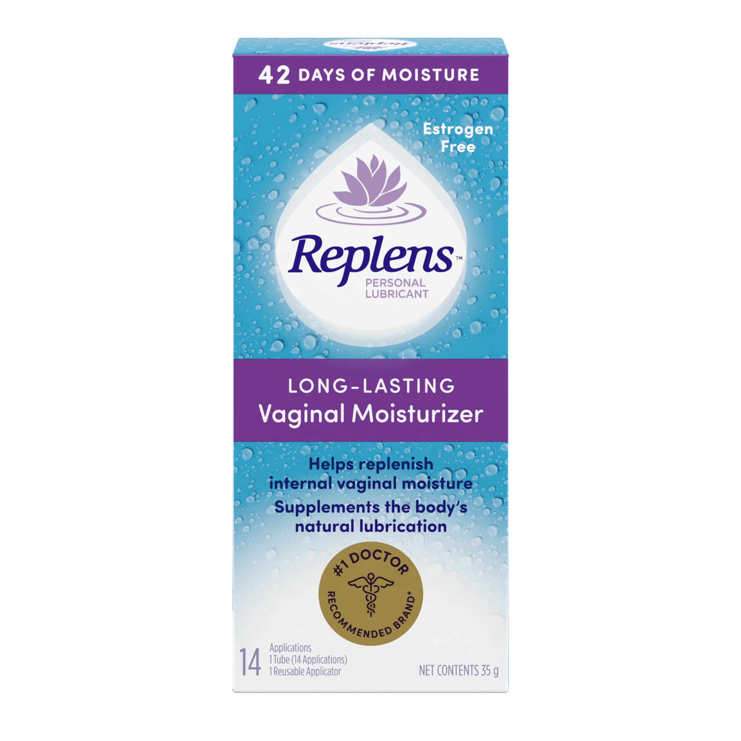 Replens Long-Lasting Vaginal Moisturizer and Lubricant, 14 Applications ...